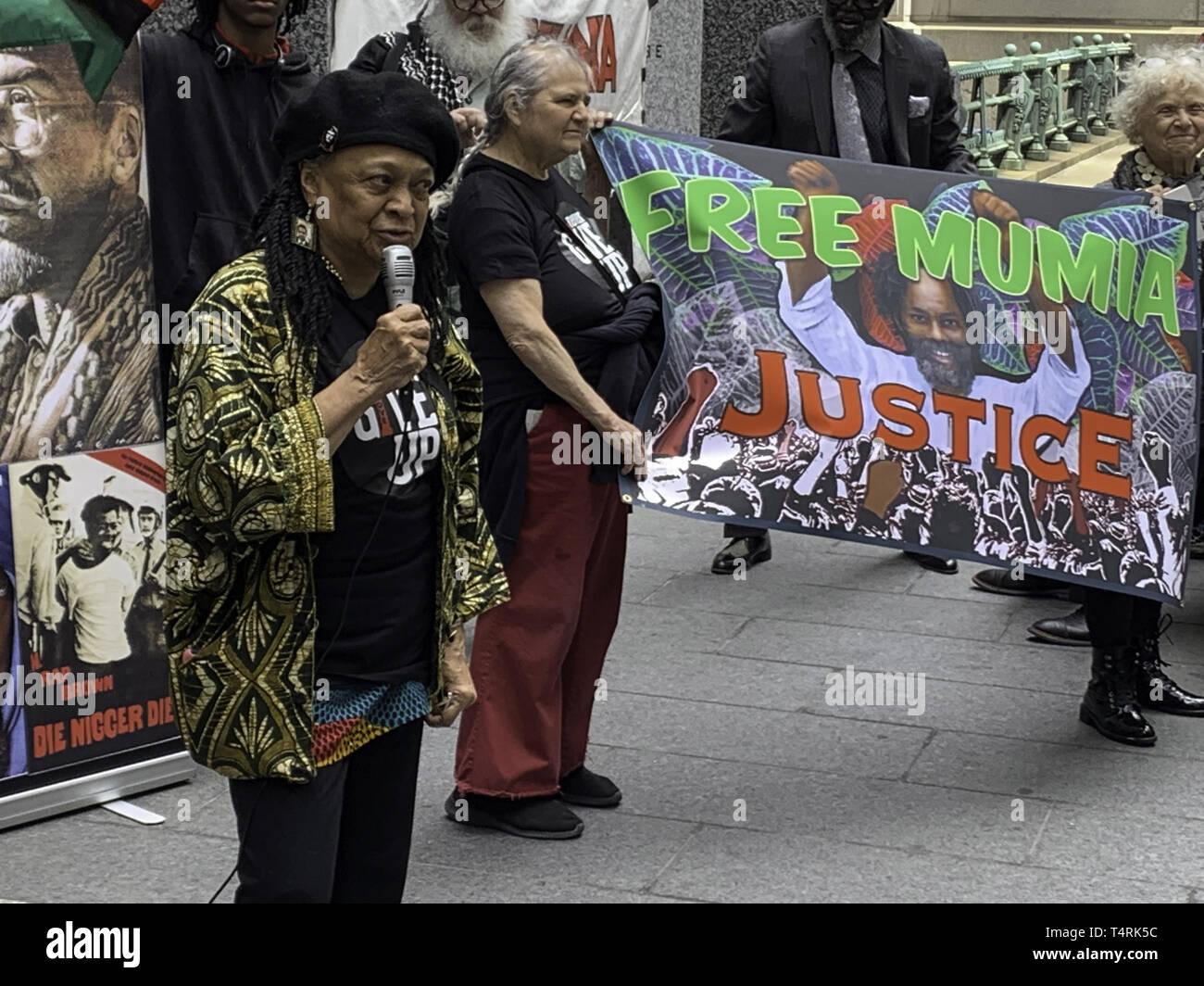 Philadelphia, Pennsylvania, USA. 18th Apr, 2019. PAM AFRICA and other ...