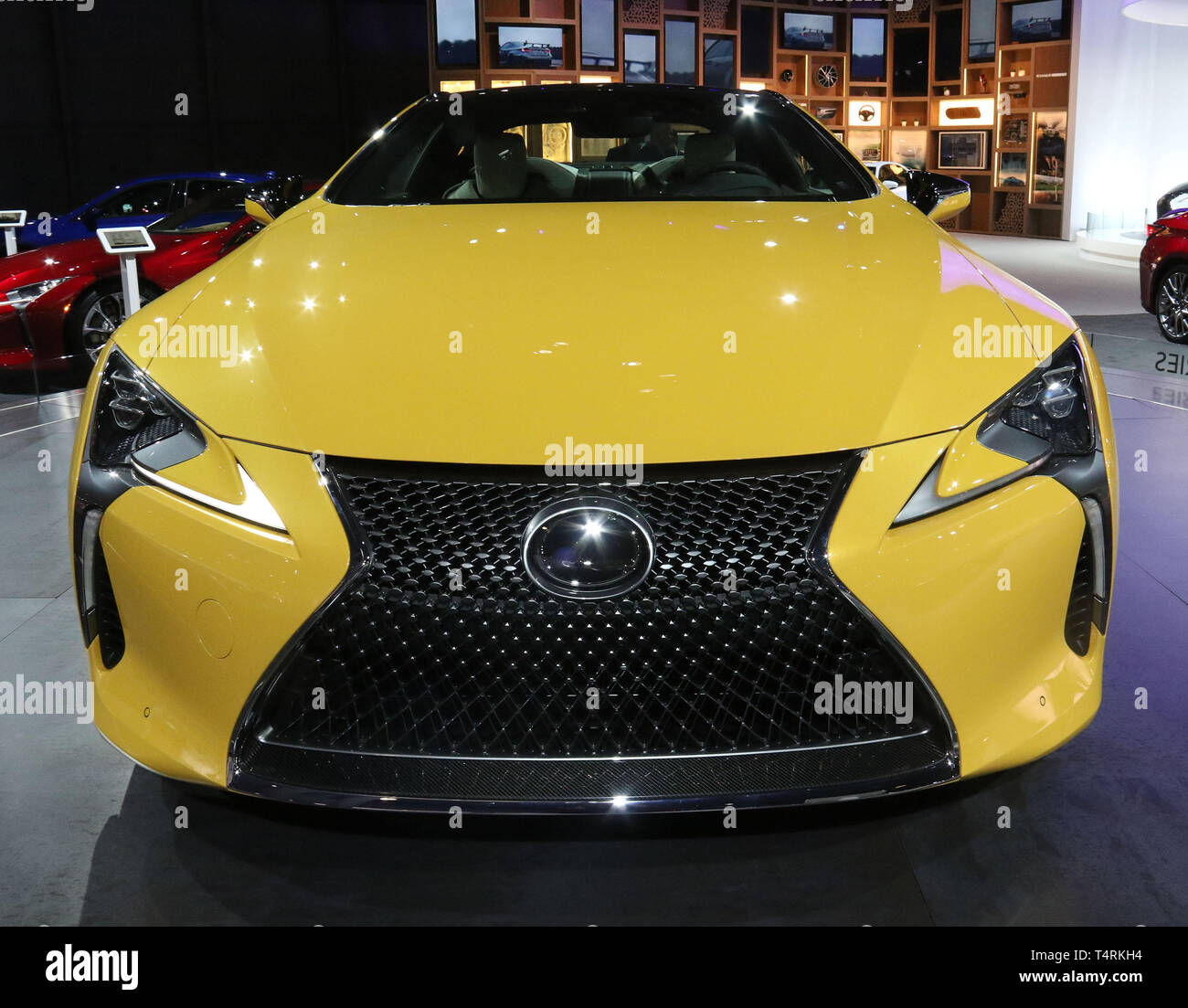 New York City, New York, USA. 18th Apr, 2019. LEXUS LC500 on display at ...