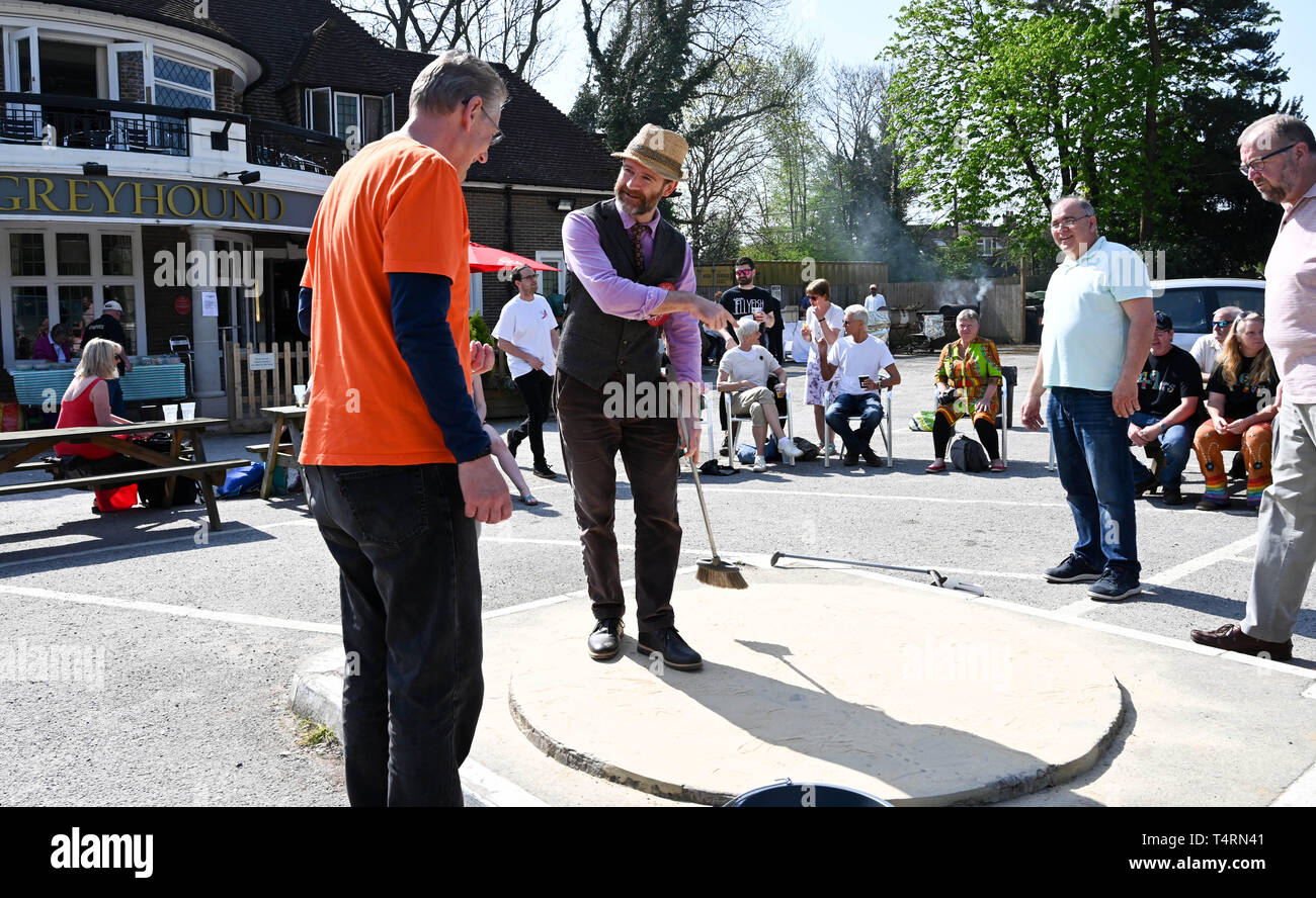 Crawley Sussex, UK. 19th Apr, 2019. Darren Ray from the Handcross 49ers ...