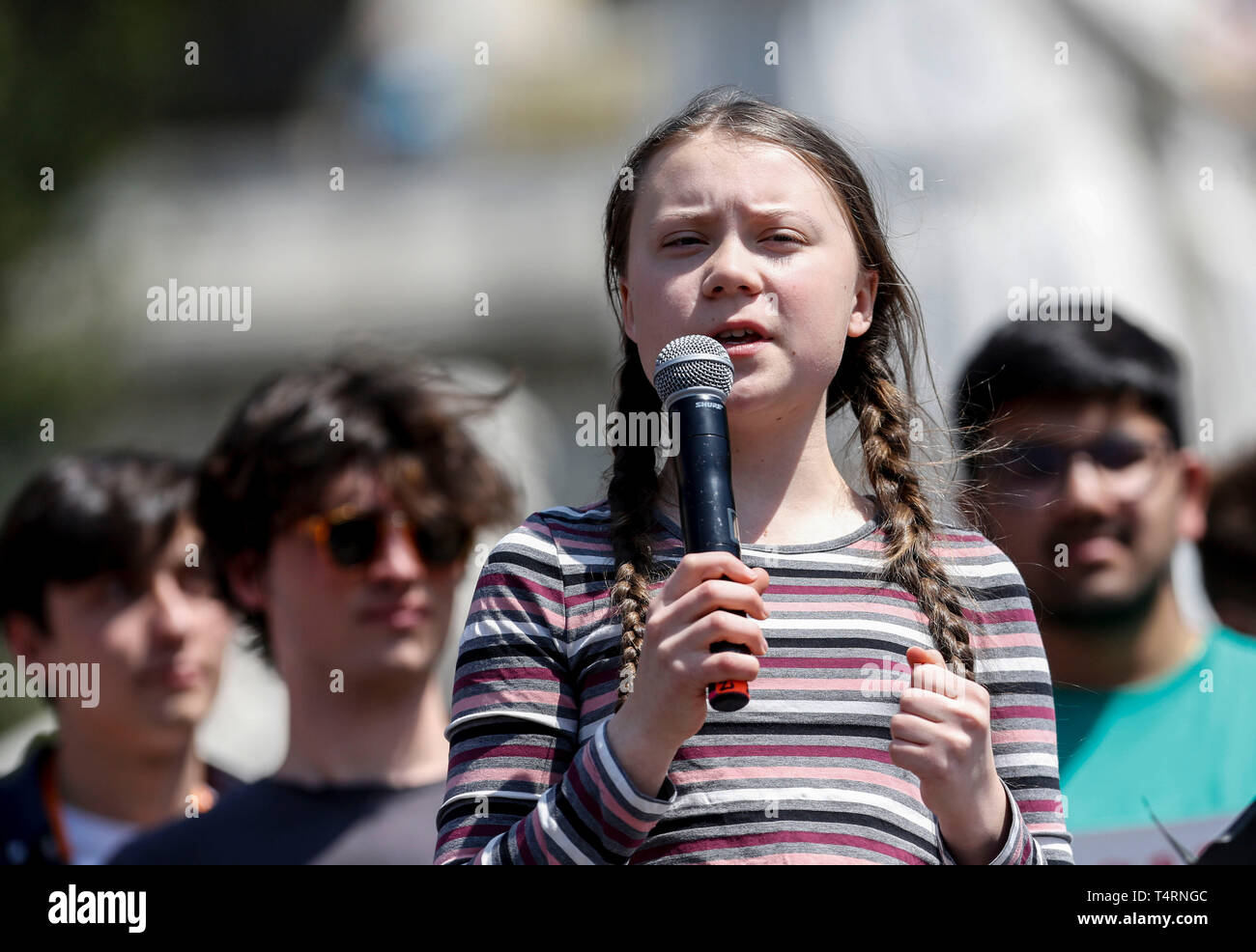 Rome, Italy. 19th Apr, 2019. Swedish environmental activist Greta ...