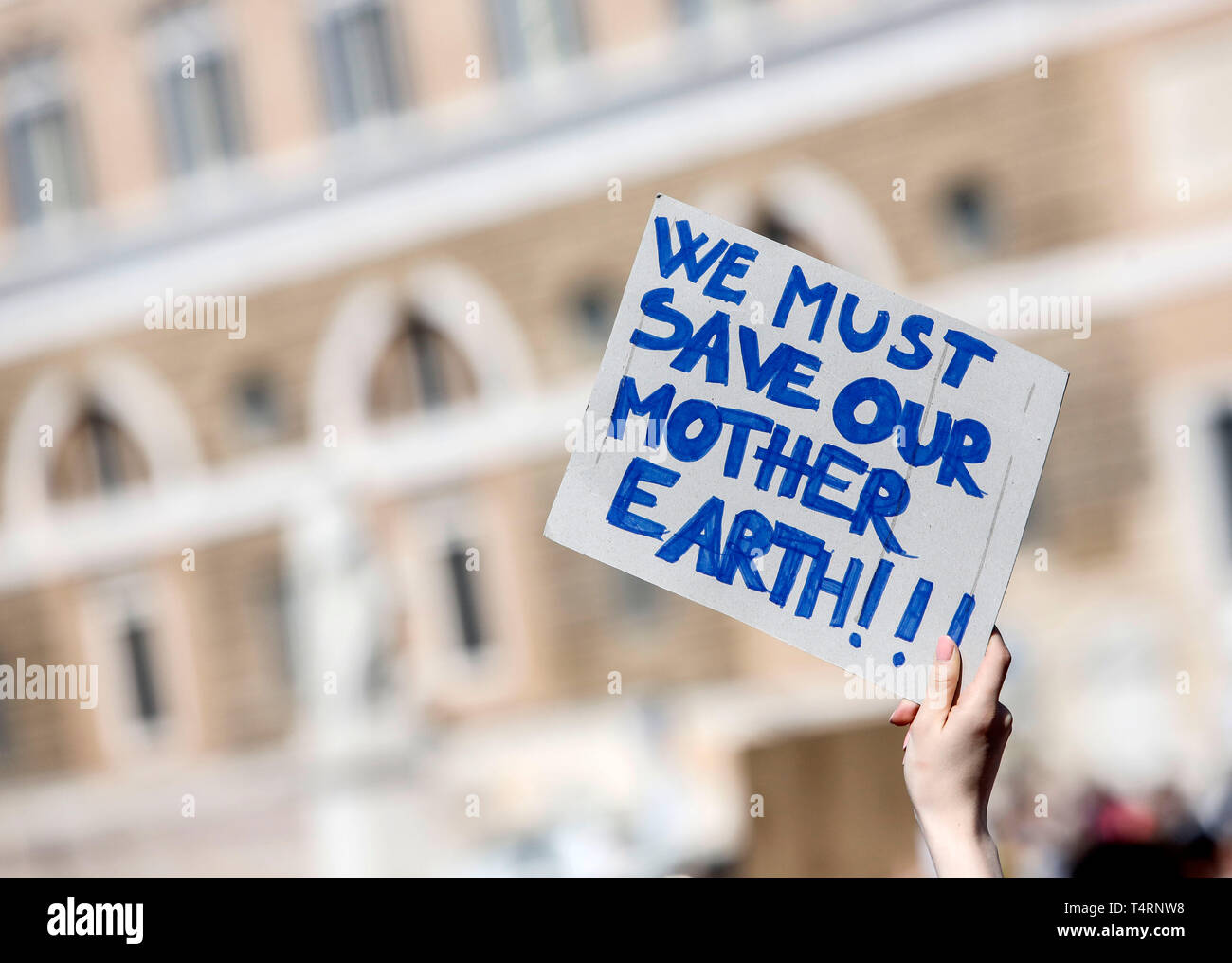 Rome, Italy. 19th Apr, 2019. Demonstrators attend the ...