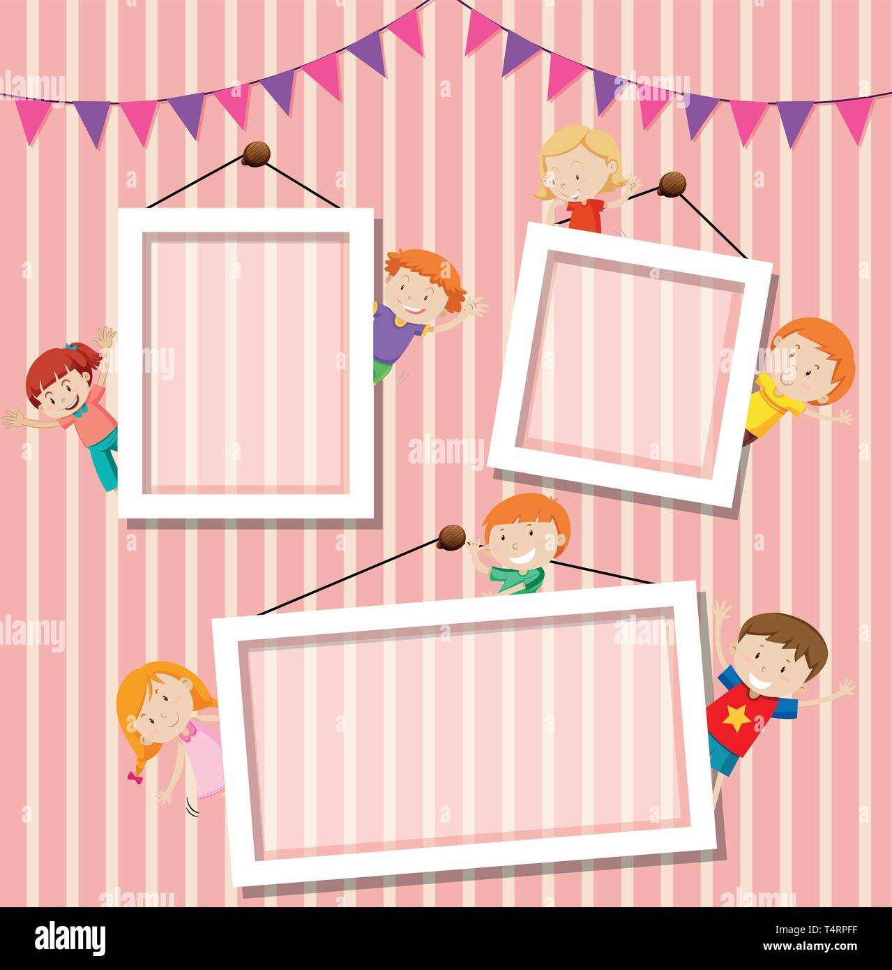 Children an photo frame template illustration Stock Vector Image & Art ...