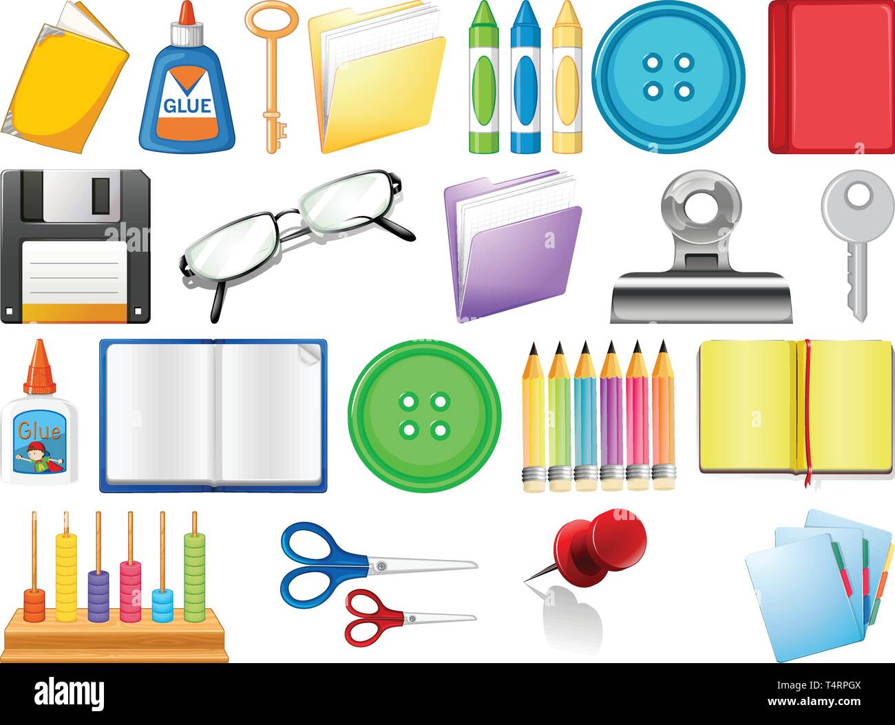 Set of stationary object illustration Stock Vector Image & Art - Alamy