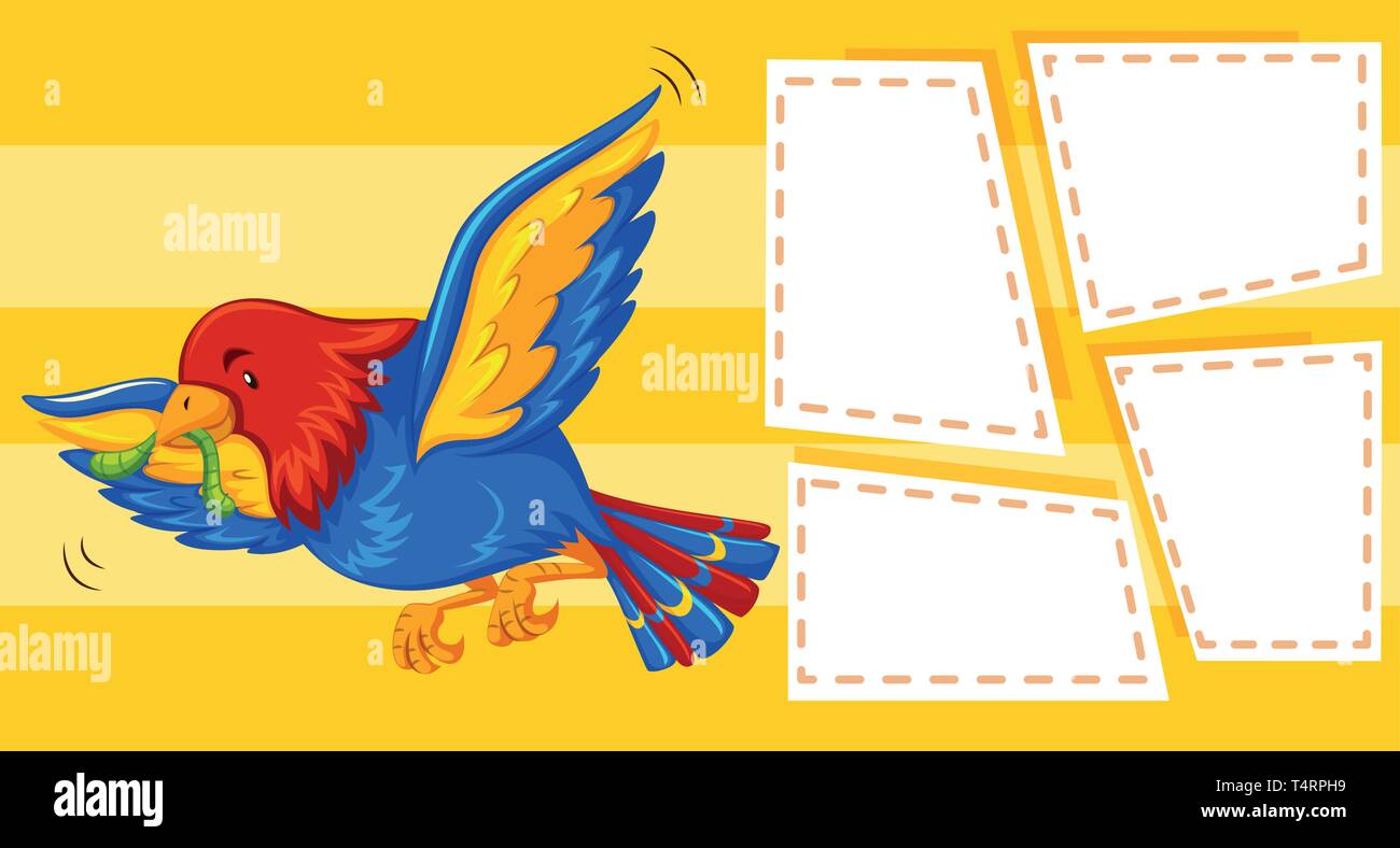 A bird on note template illustration Stock Vector Image & Art - Alamy