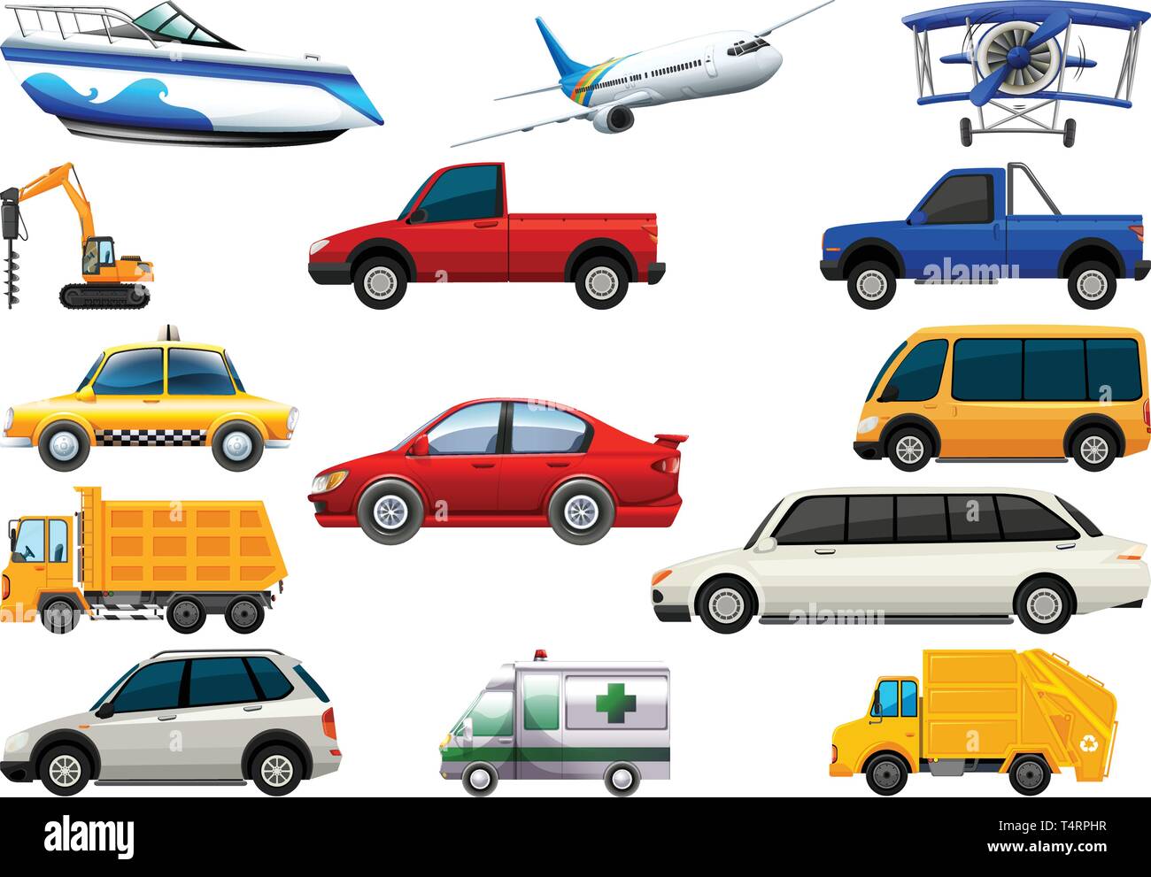 Set of transportation vehicle illustration Stock Vector Image & Art - Alamy
