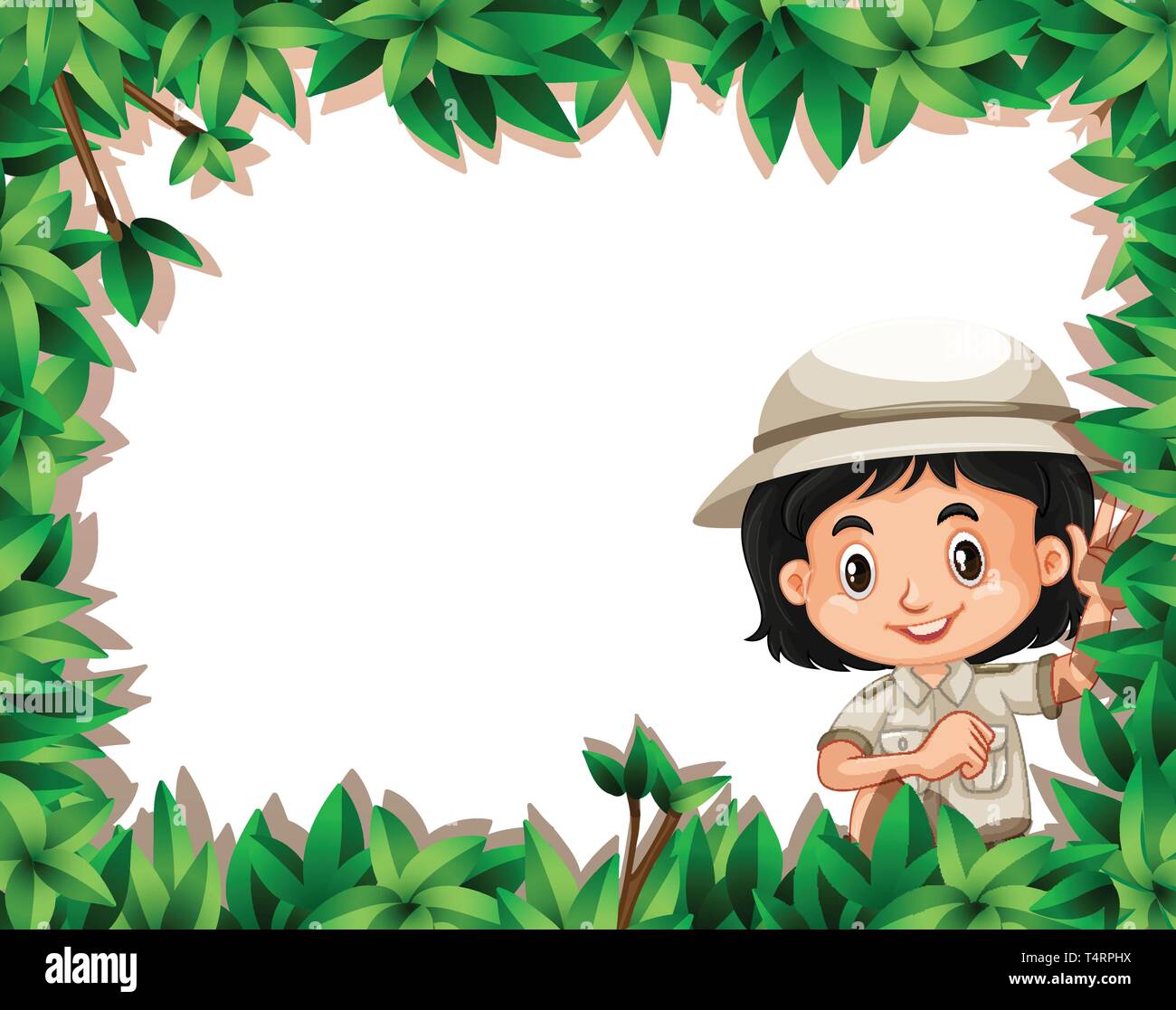 Boy with a nature frame illustration Stock Vector Image & Art - Alamy
