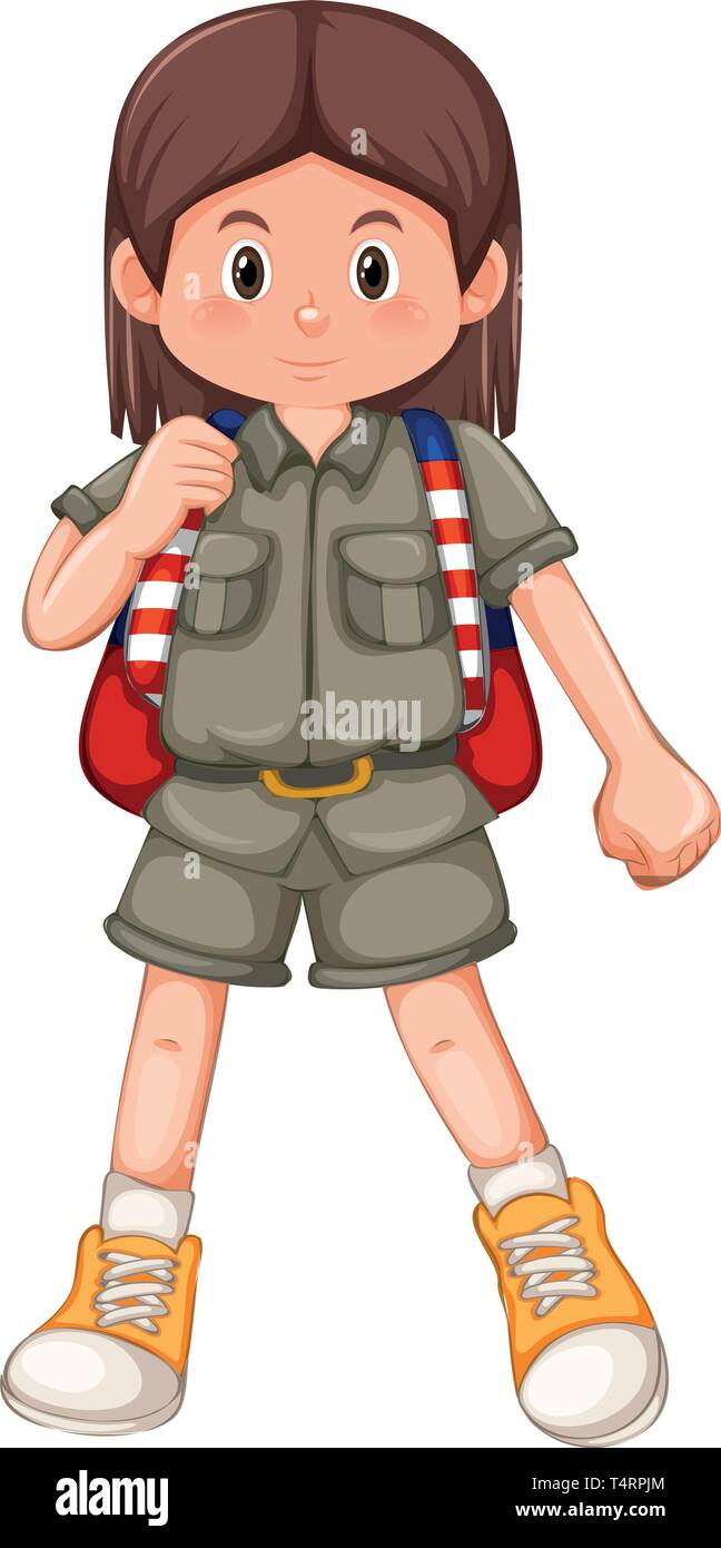 Explorer girl on an adventure illustration Stock Vector Image & Art - Alamy
