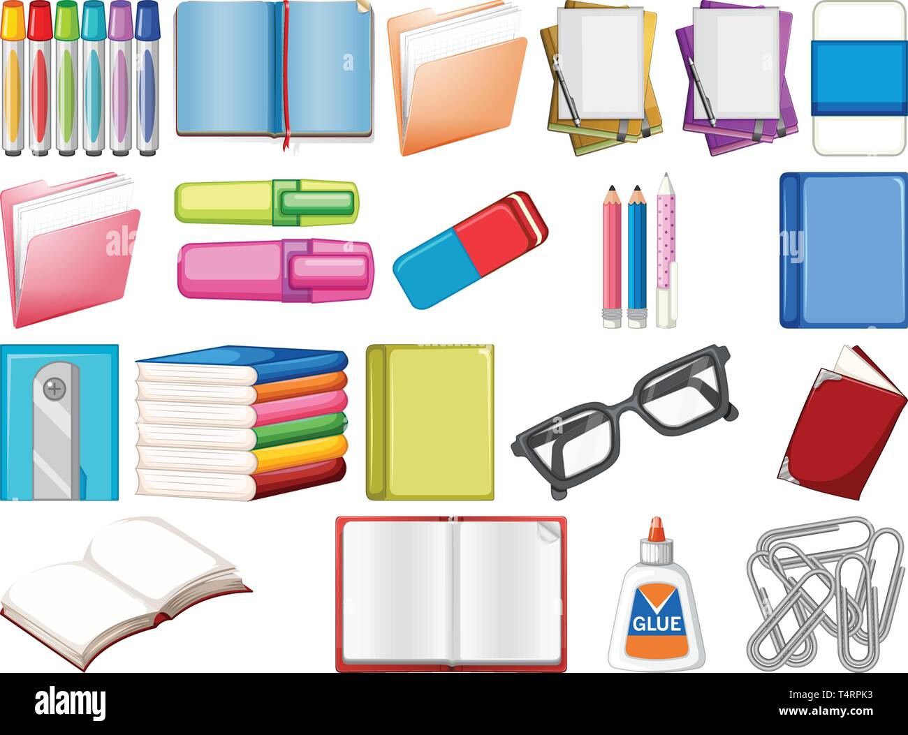 Paper clips stationery set Stock Vector Images - Alamy