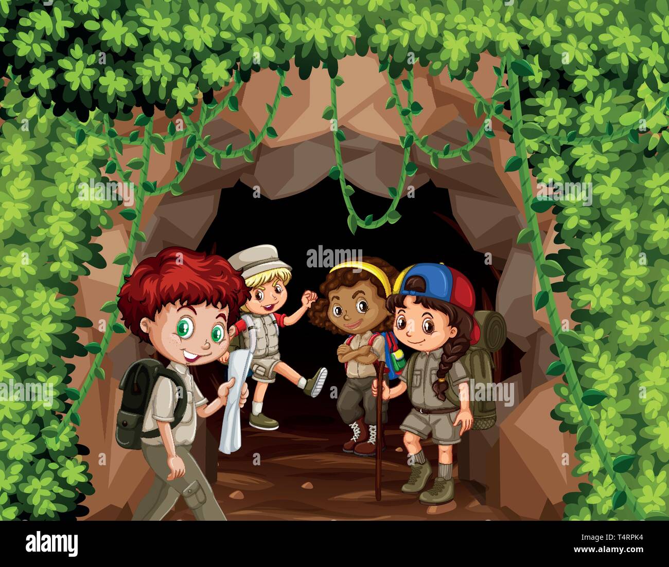 Scout hiking in nature illustration Stock Vector Image & Art - Alamy
