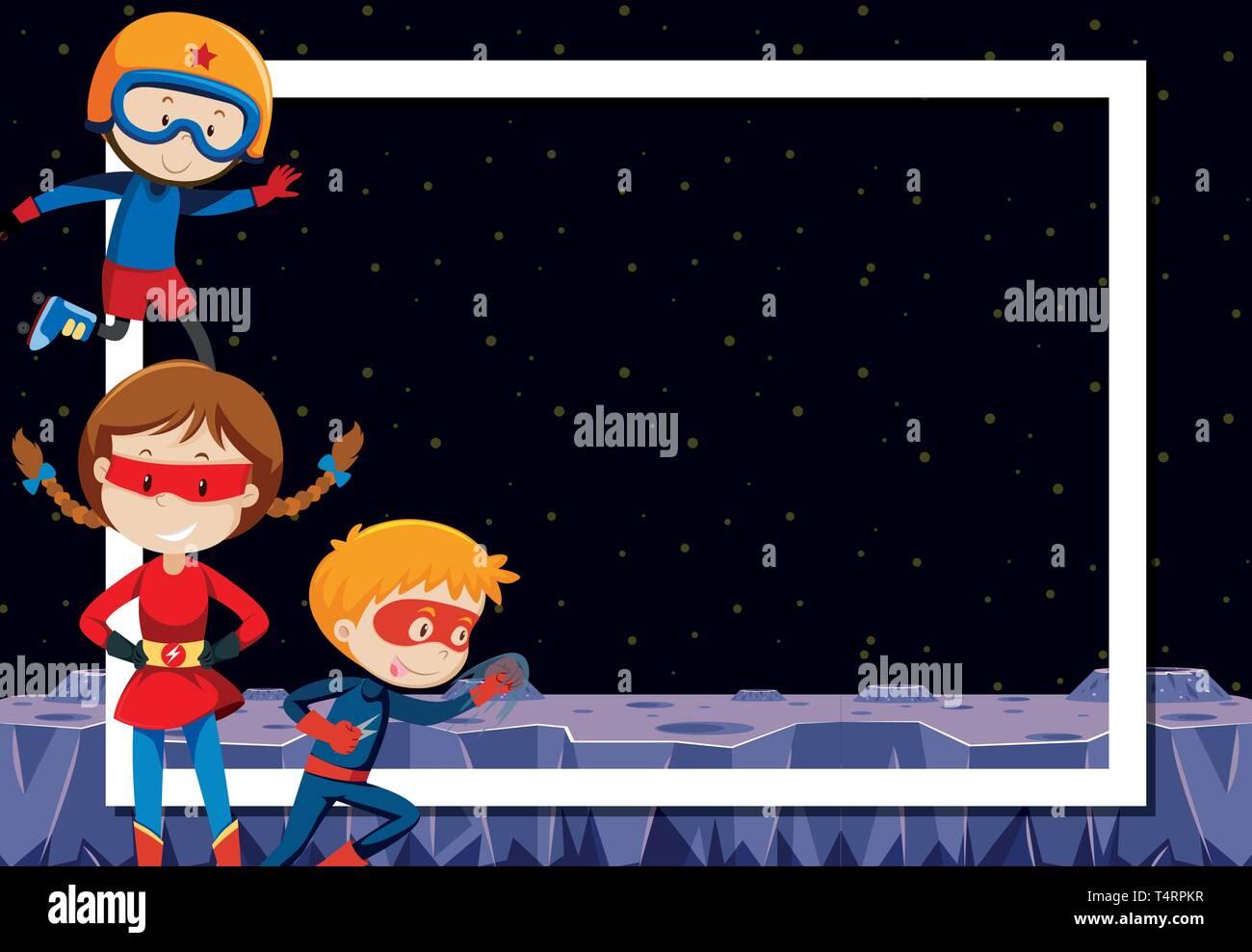 Super hero on space frame illustration Stock Vector Image & Art - Alamy