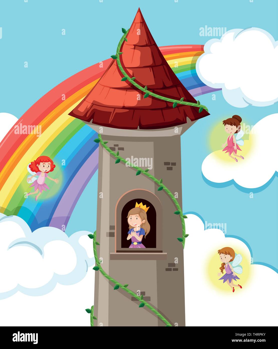 Fairy tale castle drawing on Stock Vector Images - Alamy