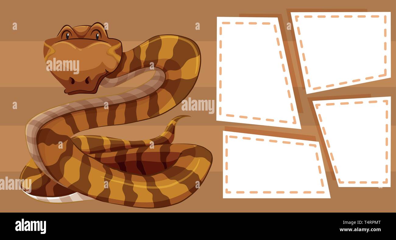 Snake on note template illustration Stock Vector Image & Art - Alamy