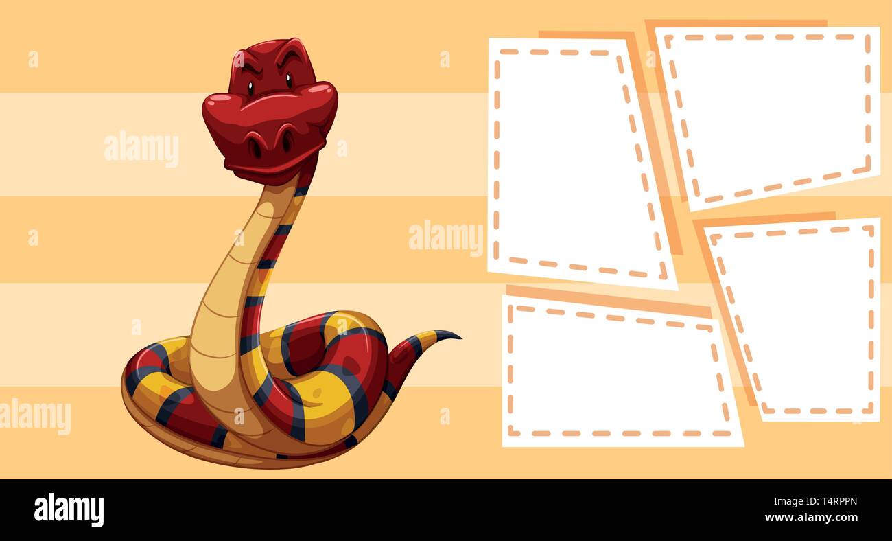 A snake on note template illustration Stock Vector Image & Art - Alamy
