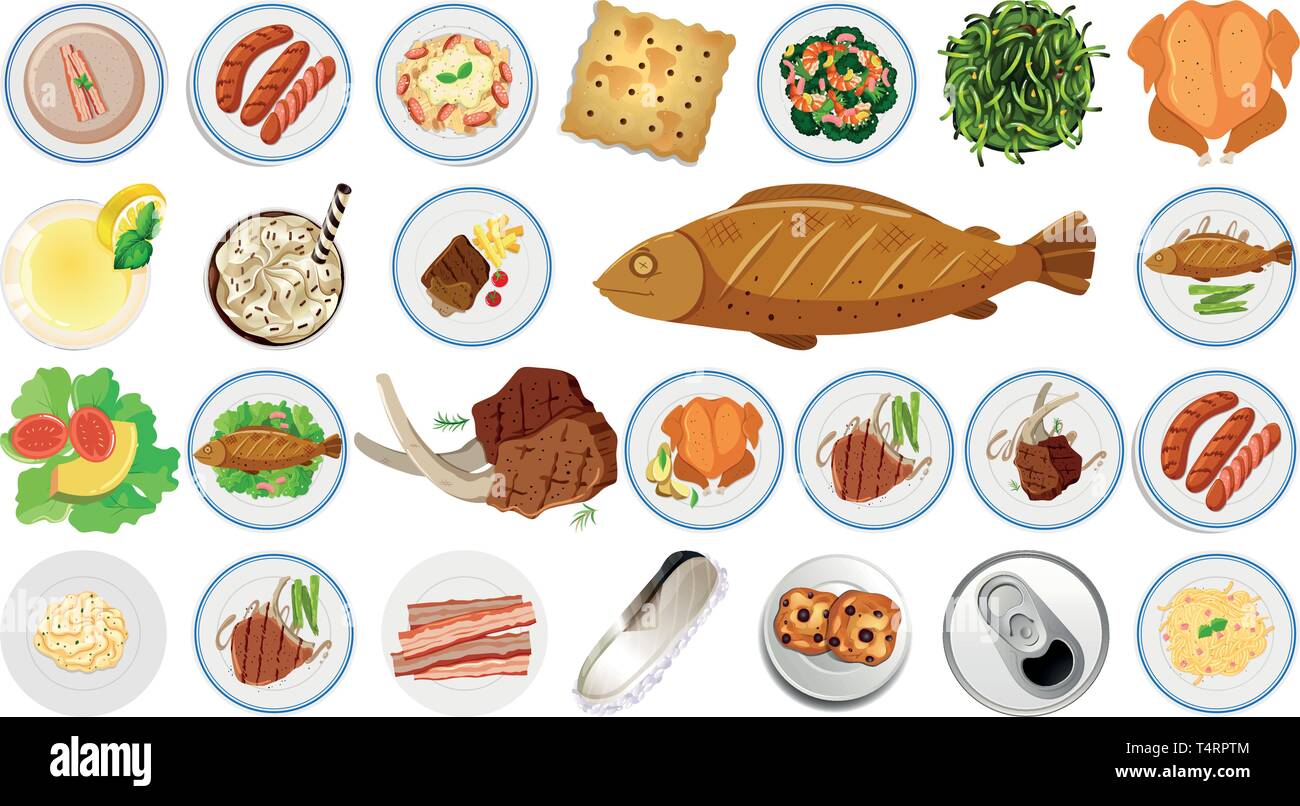 Set of different food illustration Stock Vector Image & Art - Alamy