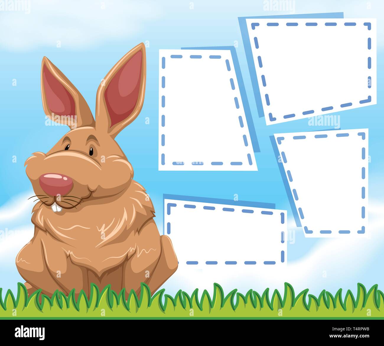 A bunny on note template illustration Stock Vector Image & Art - Alamy