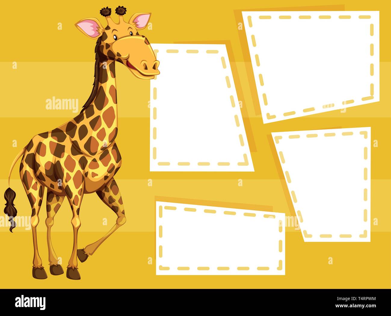 A giraffe on note template illustration Stock Vector Image & Art - Alamy