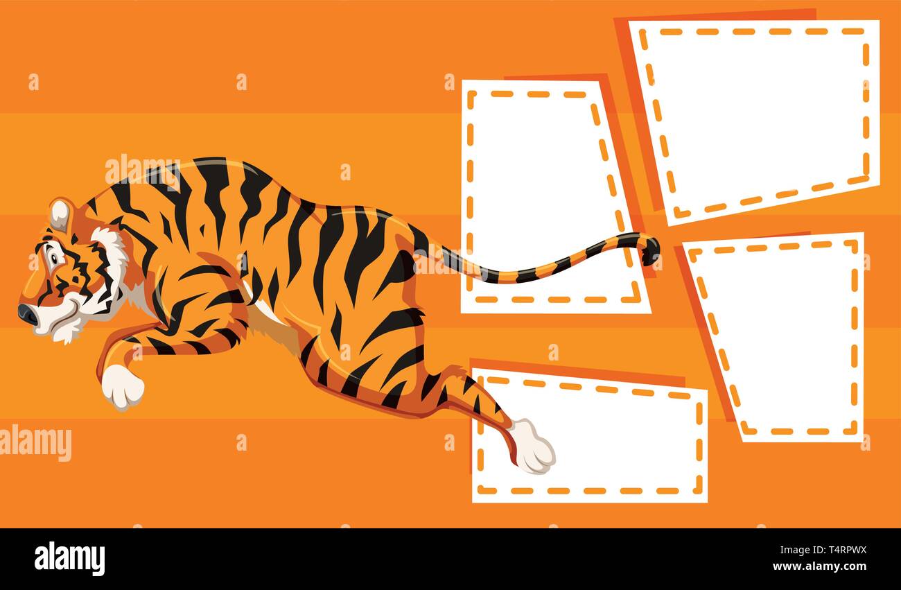 Tiger on note frame illustration Stock Vector Image & Art - Alamy