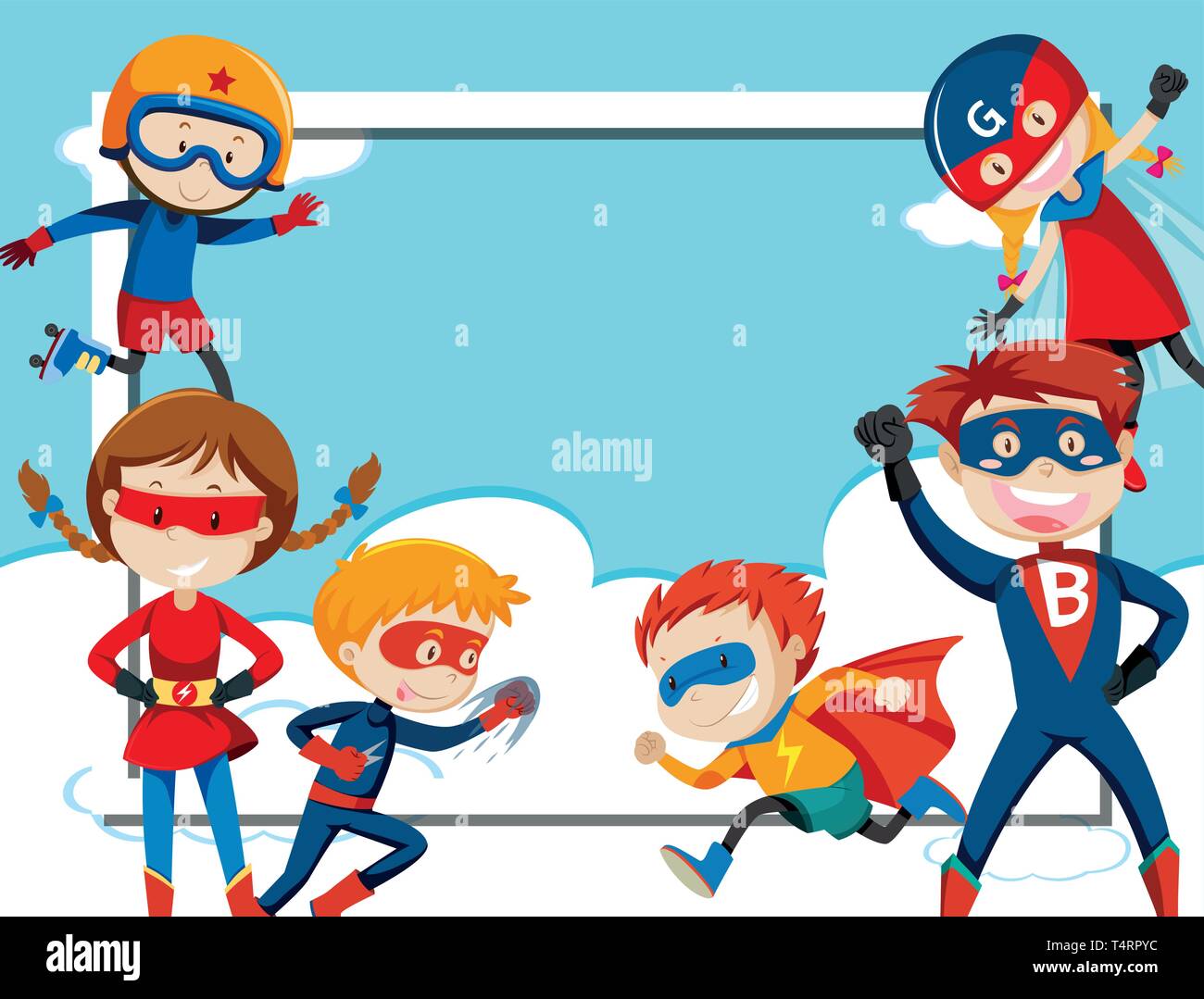Super hero frame template illustration Stock Vector Image & Art - Alamy