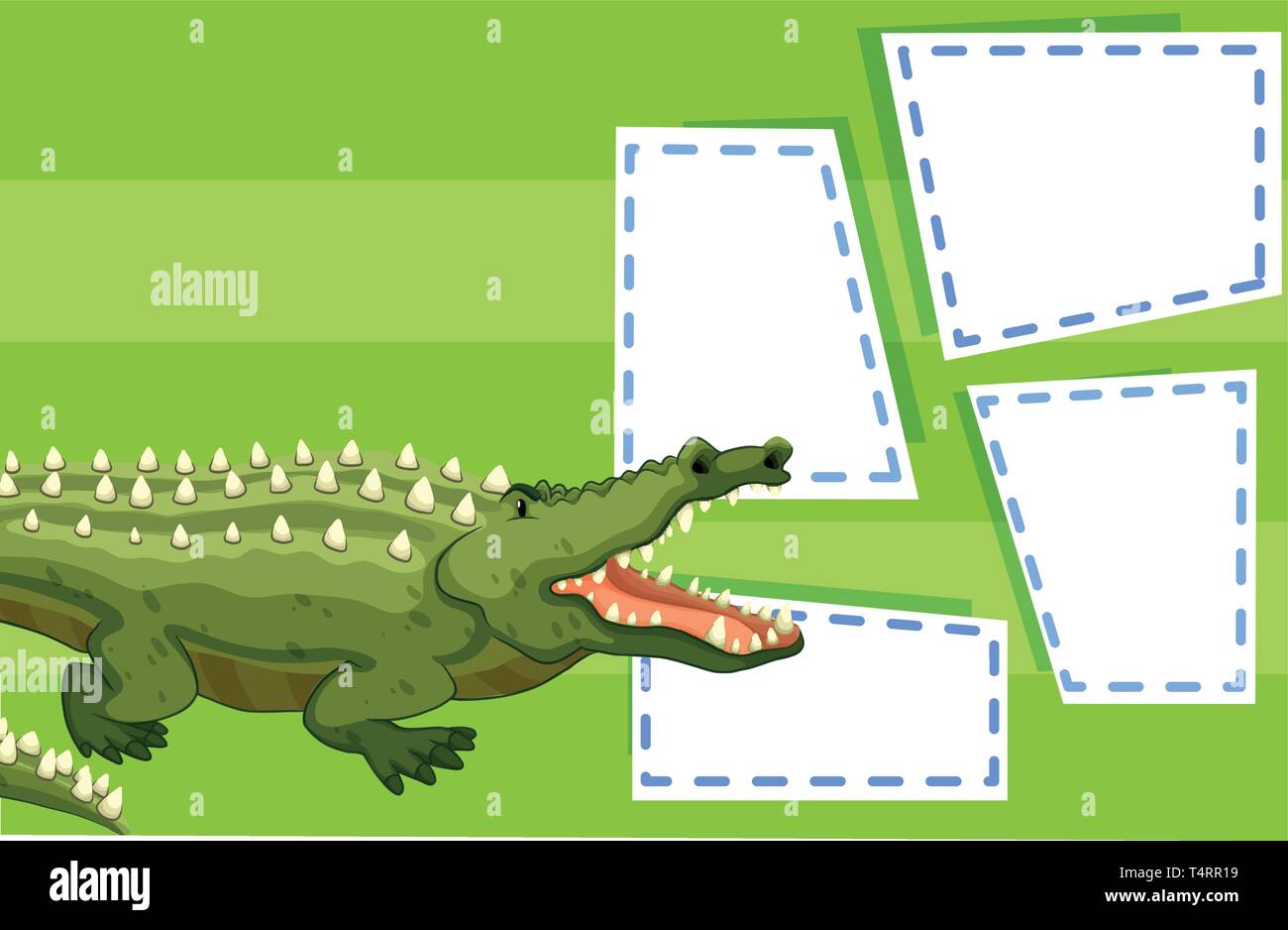 A crocodile on note template illustration Stock Vector Image & Art - Alamy