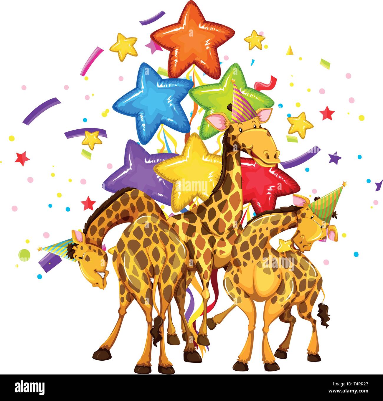 Giraffe on party template illustration Stock Vector Image & Art - Alamy