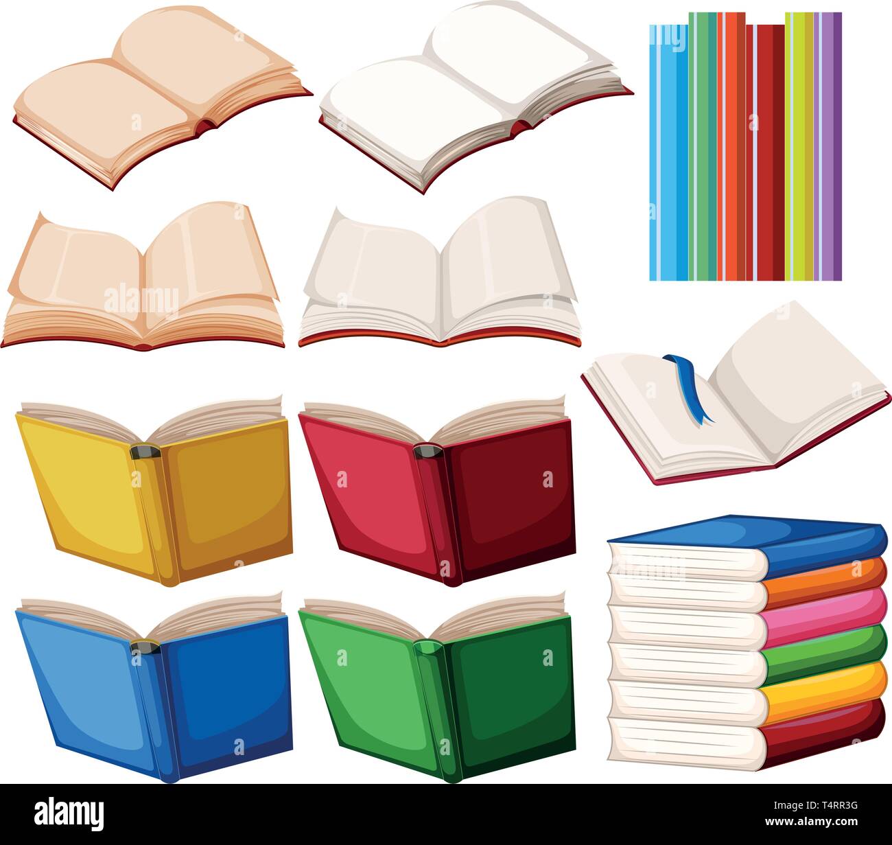 Set of book on white background illustration Stock Vector Image & Art ...