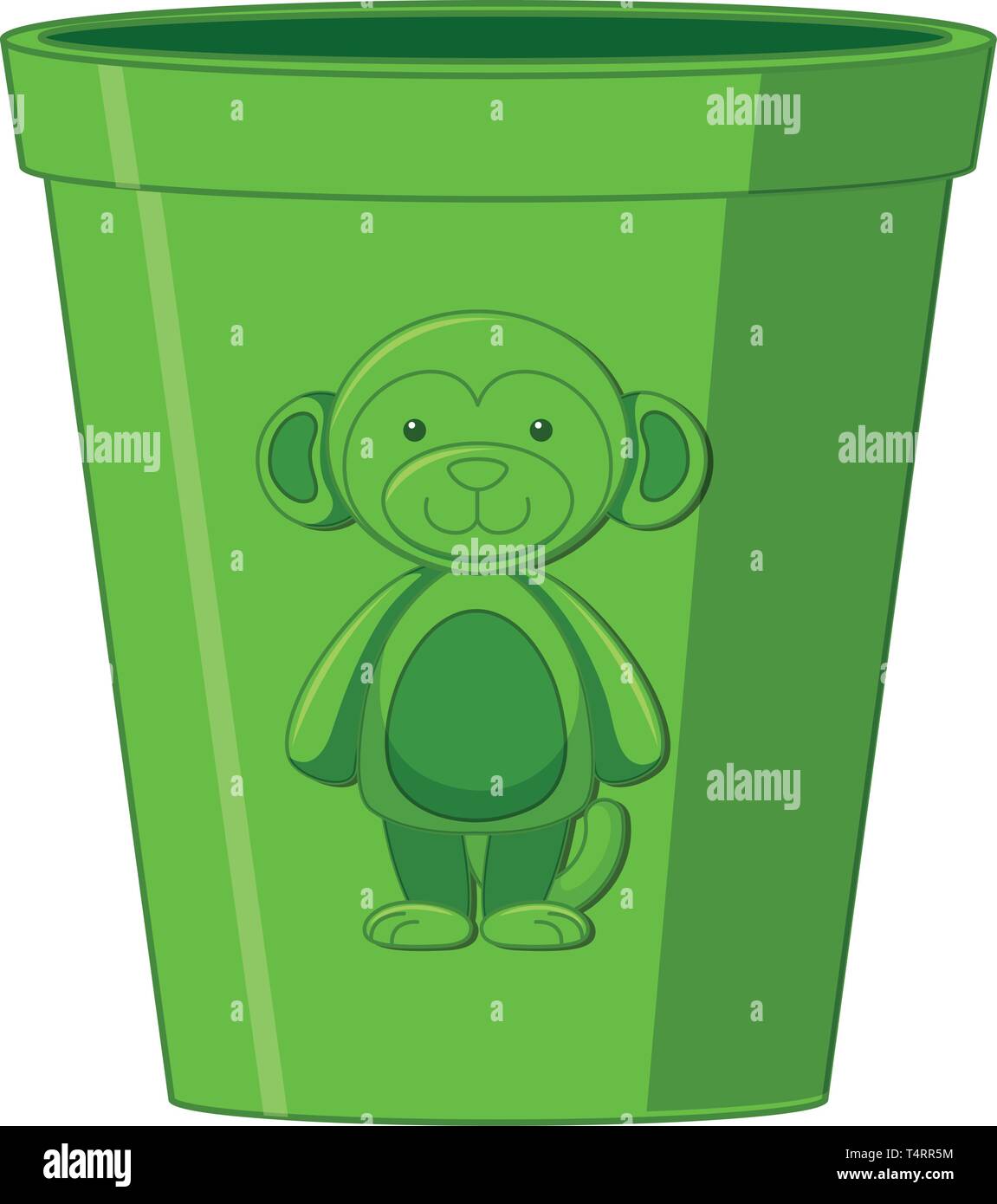 Green monkey on a bucket illustration Stock Vector Image & Art - Alamy