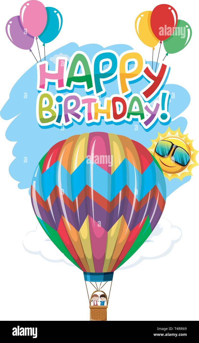 Hot Air Balloon Birthday Card illustration Stock Vector Image & Art - Alamy