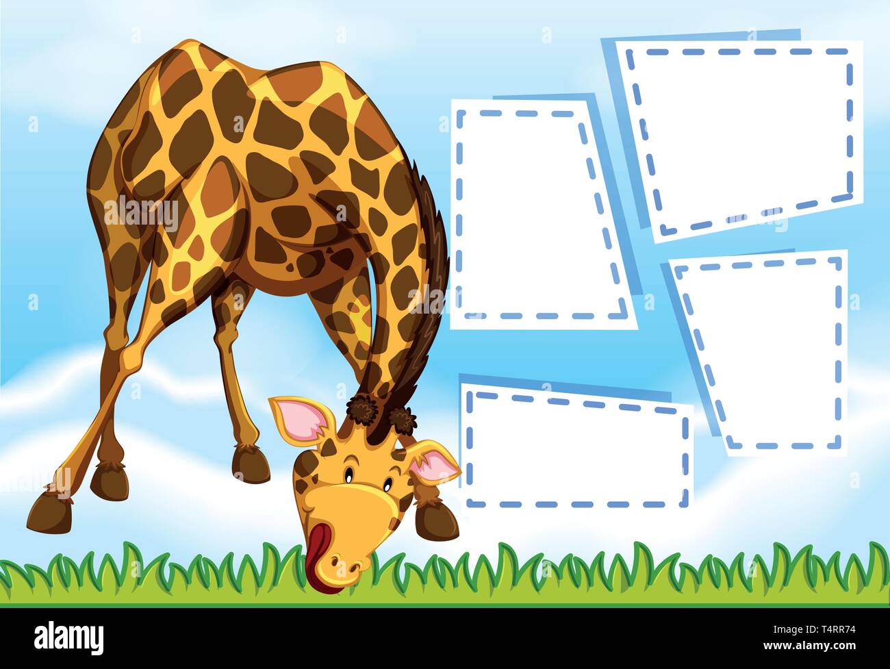 Giraffe on note template illustration Stock Vector Image & Art - Alamy