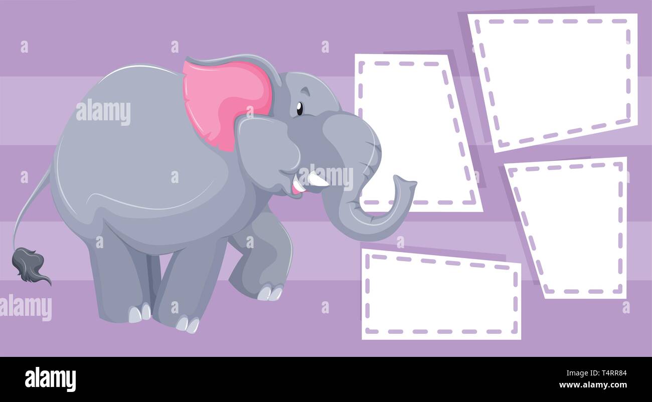 Elephant on note template illustration Stock Vector Image & Art - Alamy