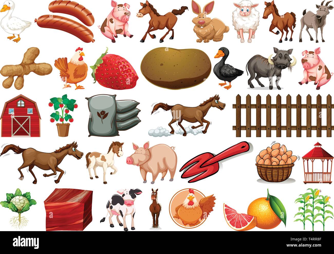 Set of farm element illustration Stock Vector Image & Art - Alamy