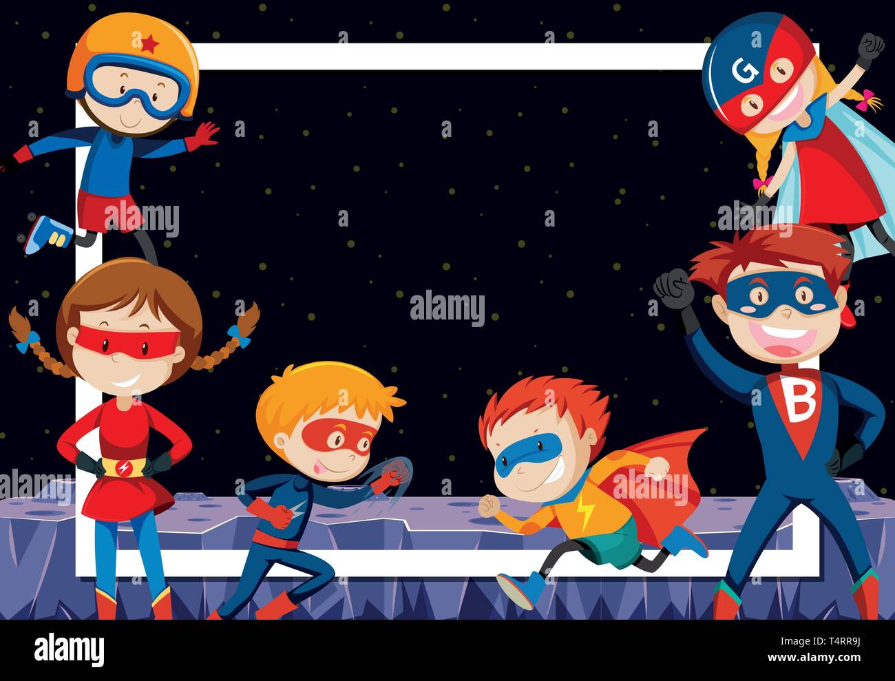 superheroes in outer space illustration Stock Vector Image & Art - Alamy