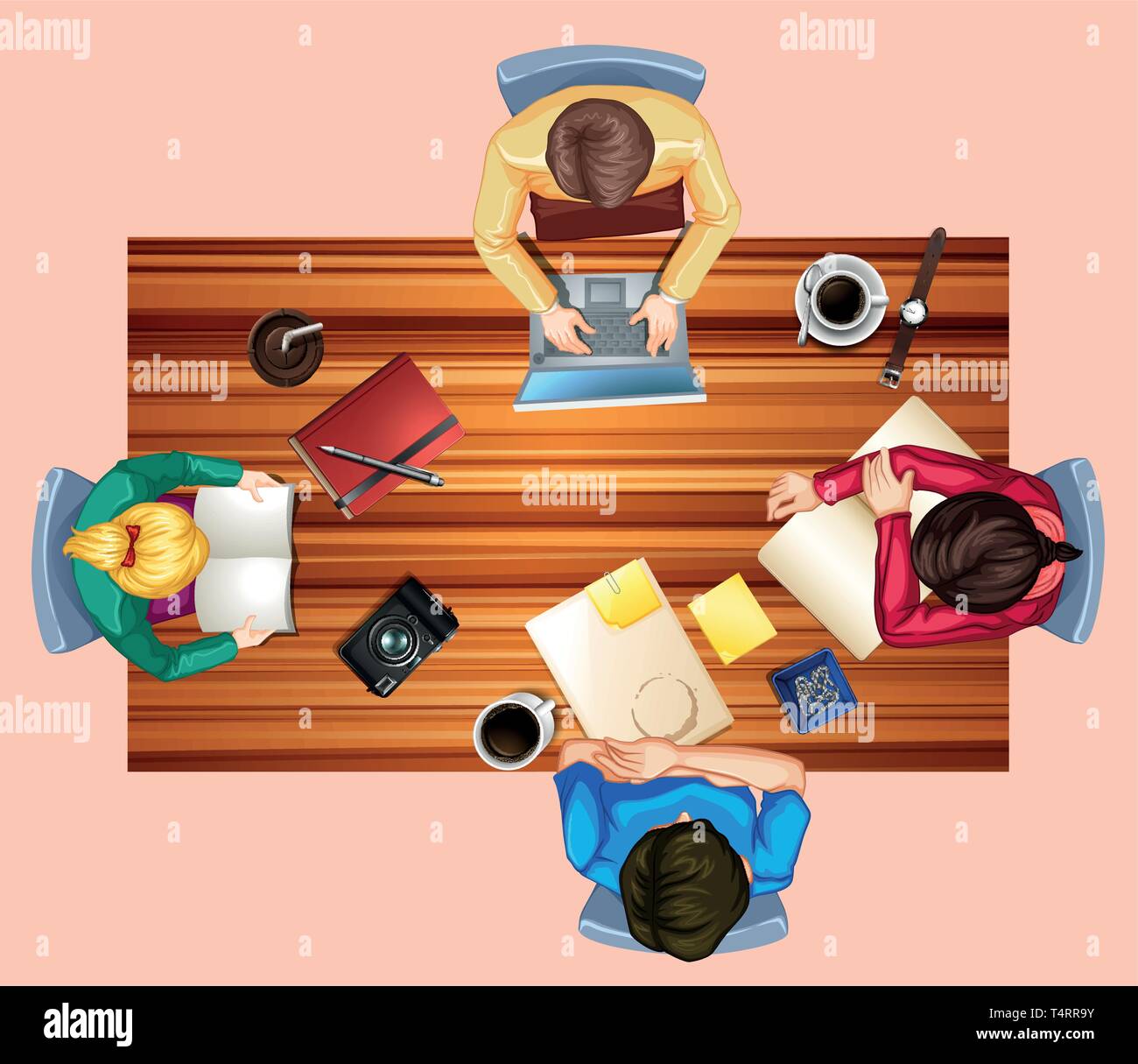 Teamwork on project group Stock Vector Images - Alamy