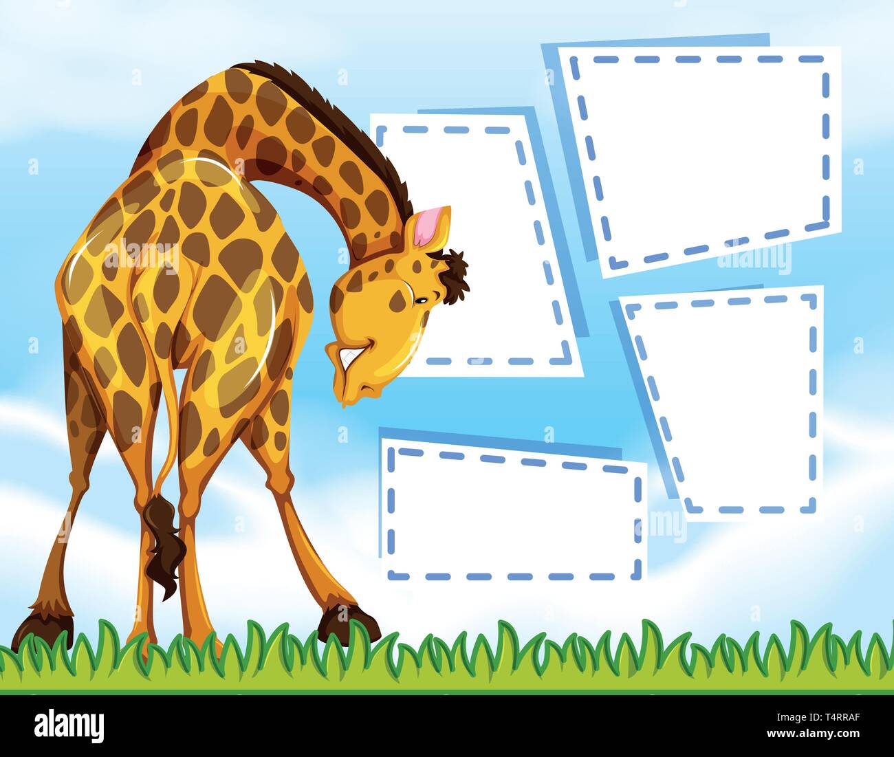 Giraffe on note template illustration Stock Vector Image & Art - Alamy