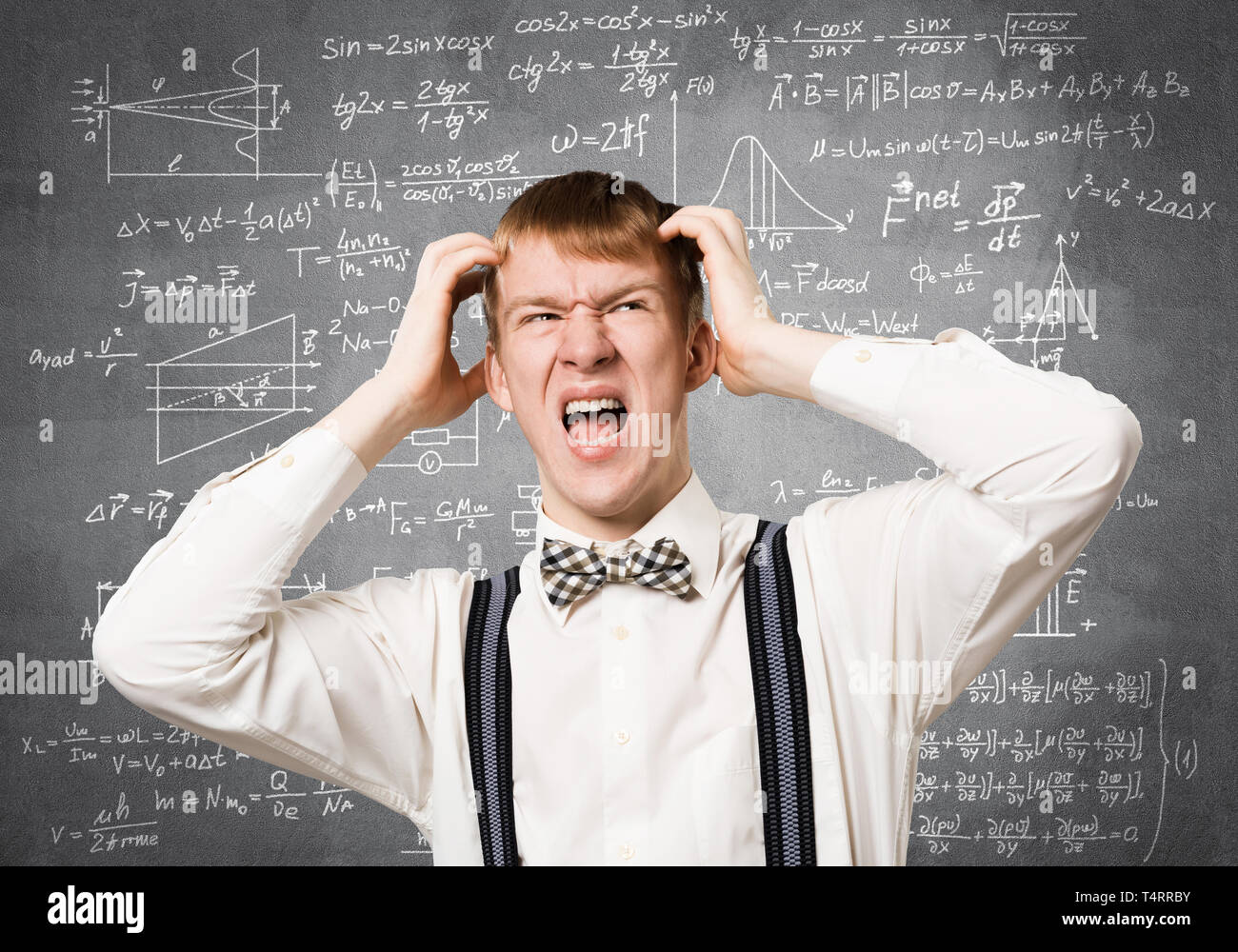 Teenager math calculations chalkboard hi-res stock photography and ...