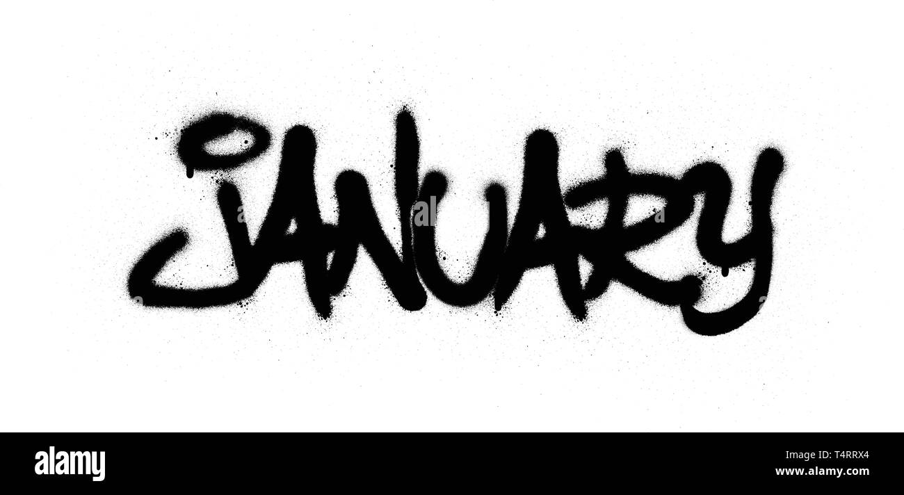 graffiti january word sprayed in black over white Stock Vector Image ...
