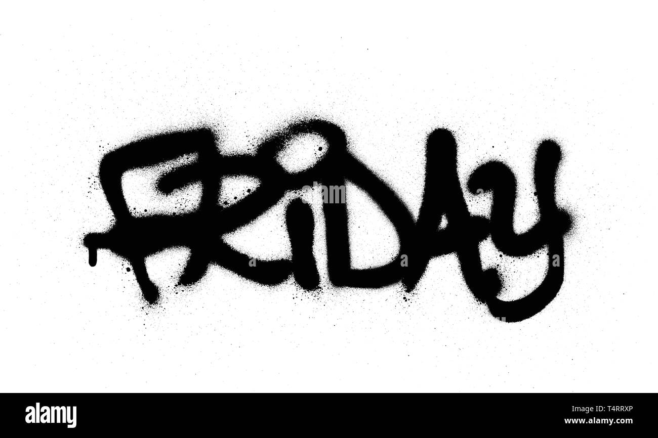 graffiti friday word sprayed in black over white Stock Vector Image ...
