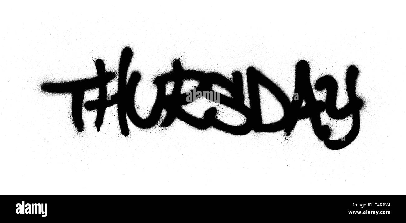 graffiti thursday word sprayed in black over white Stock Vector Image ...