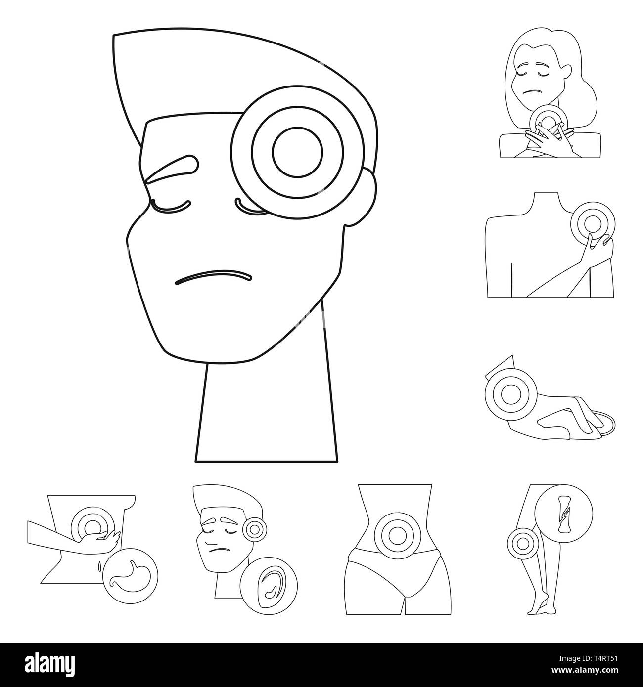 Vector illustration of bone and inflammation icon. Set of bone and ...