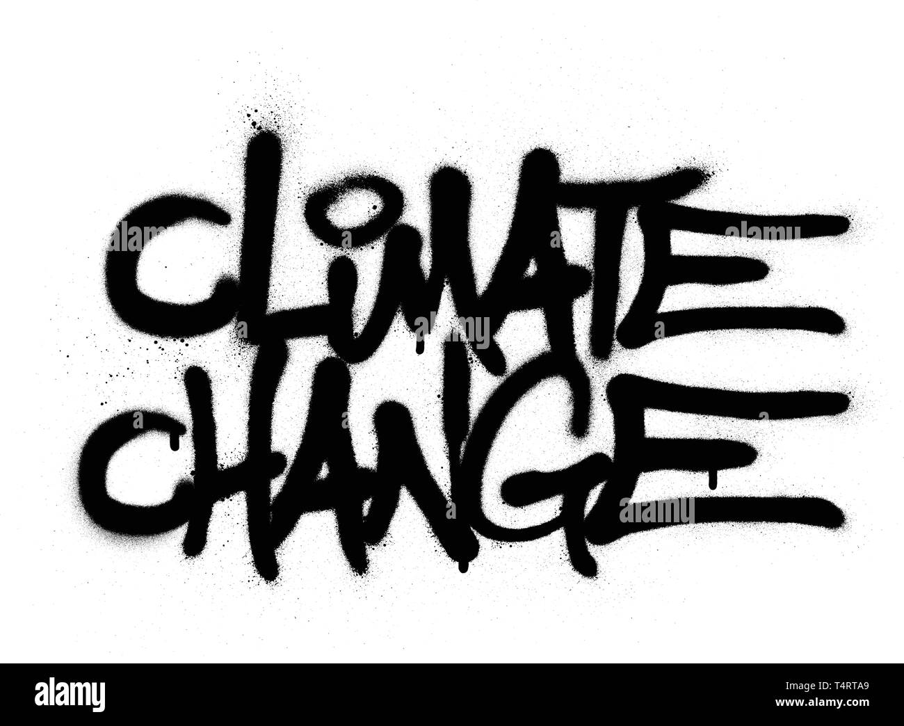 graffiti climate change text sprayed in black over white Stock Vector ...