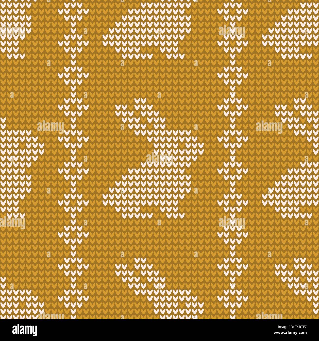 Vector seamless pattern with Easter bunny. Knitted background. Happy ...