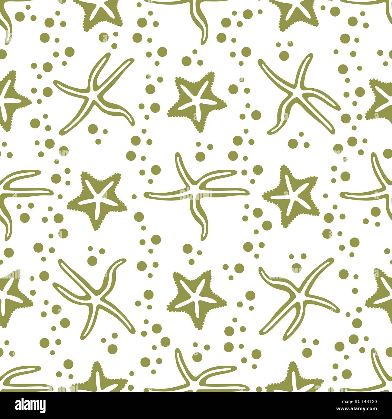 Vector seamless pattern with starfish. Marine background. Design for ...