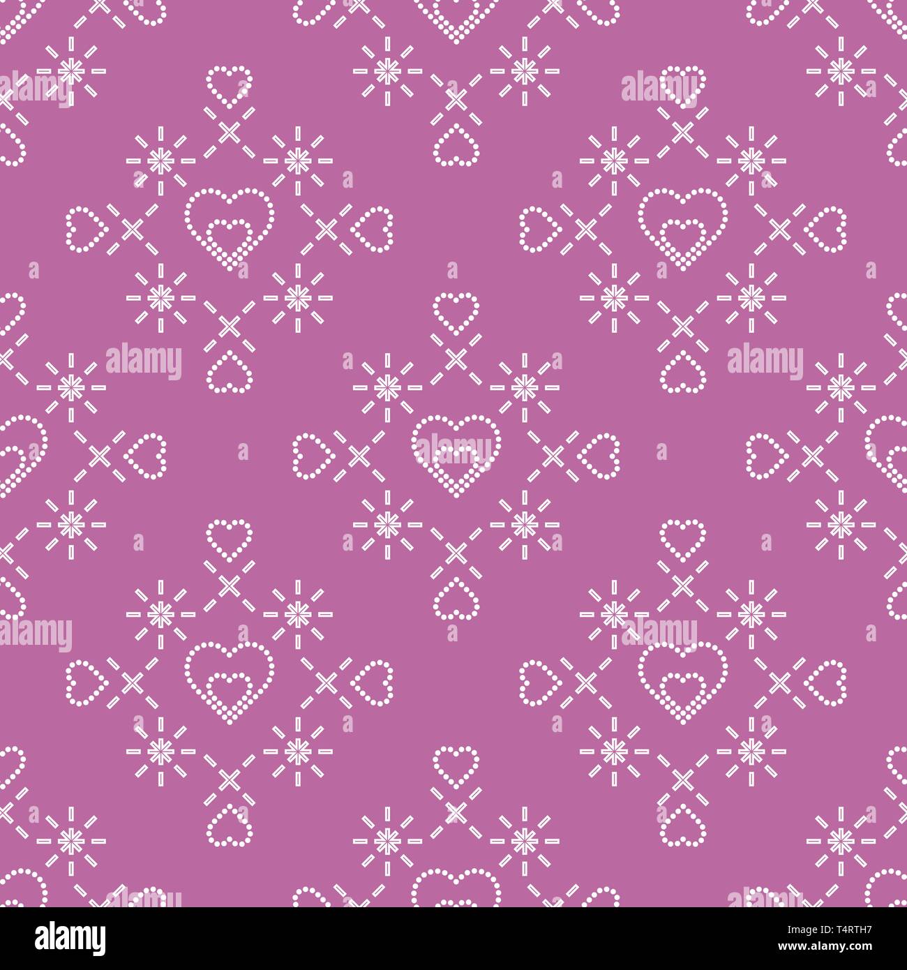 Cute seamless pattern with hearts. Happy Valentine's Day. Romantic ...
