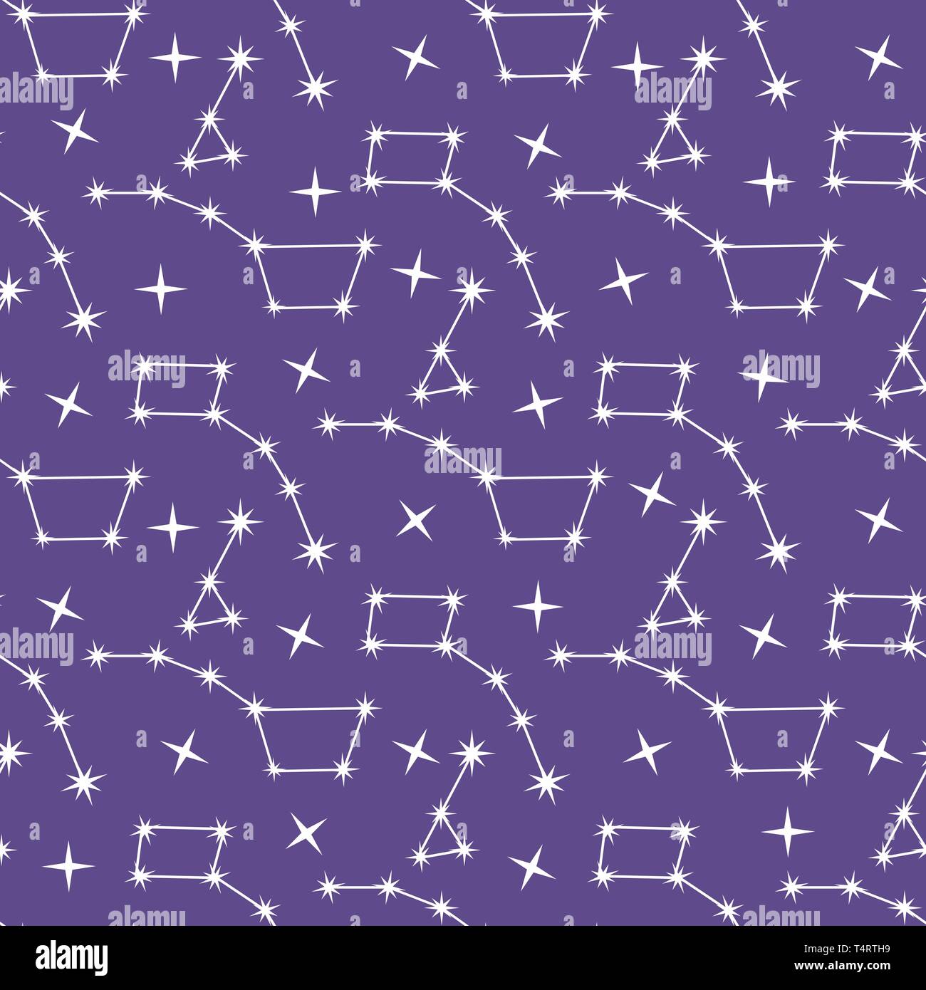 Seamless vector pattern with constellations. Space exploration ...