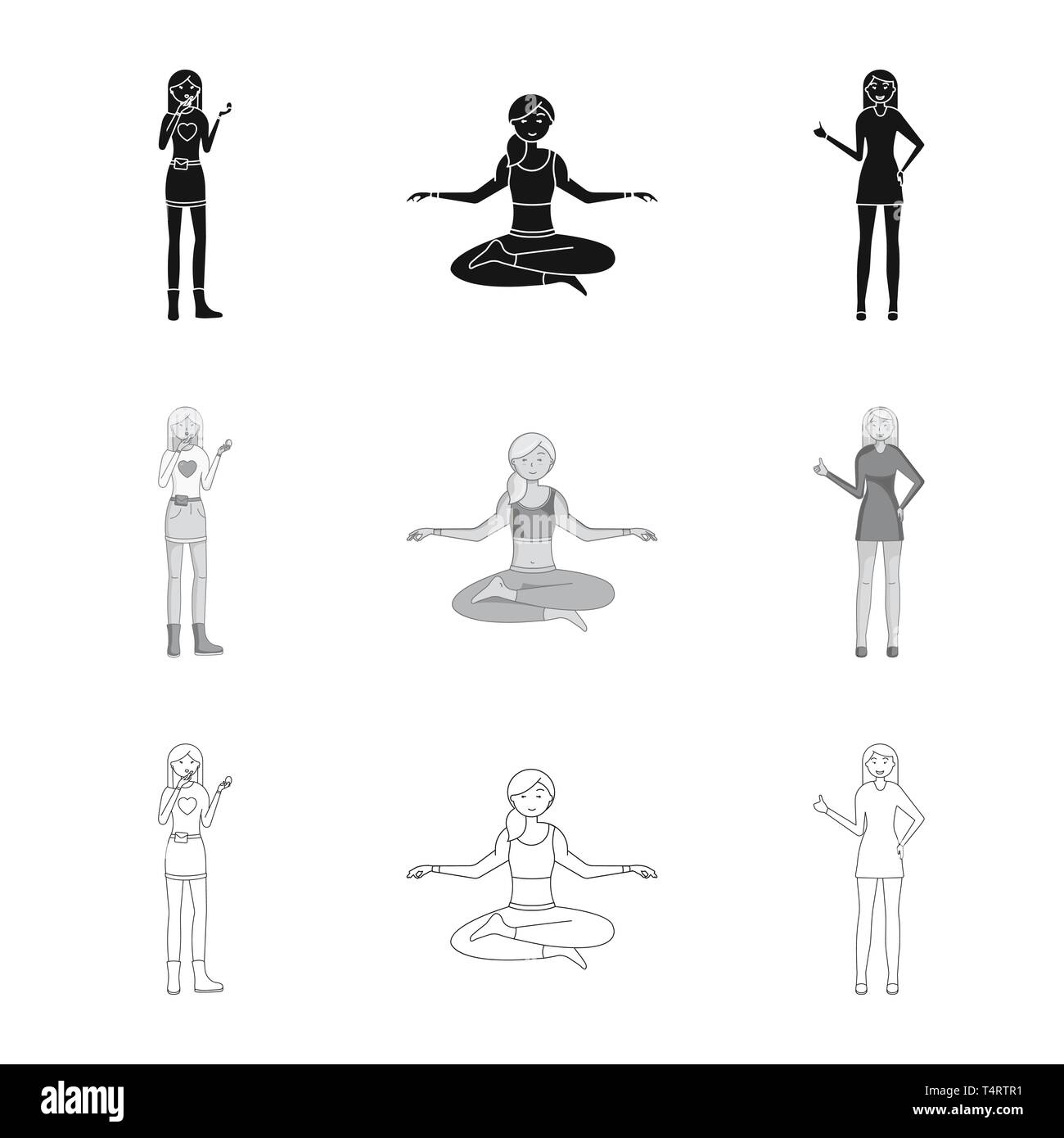 Vector design of posture and mood icon. Collection of posture and ...