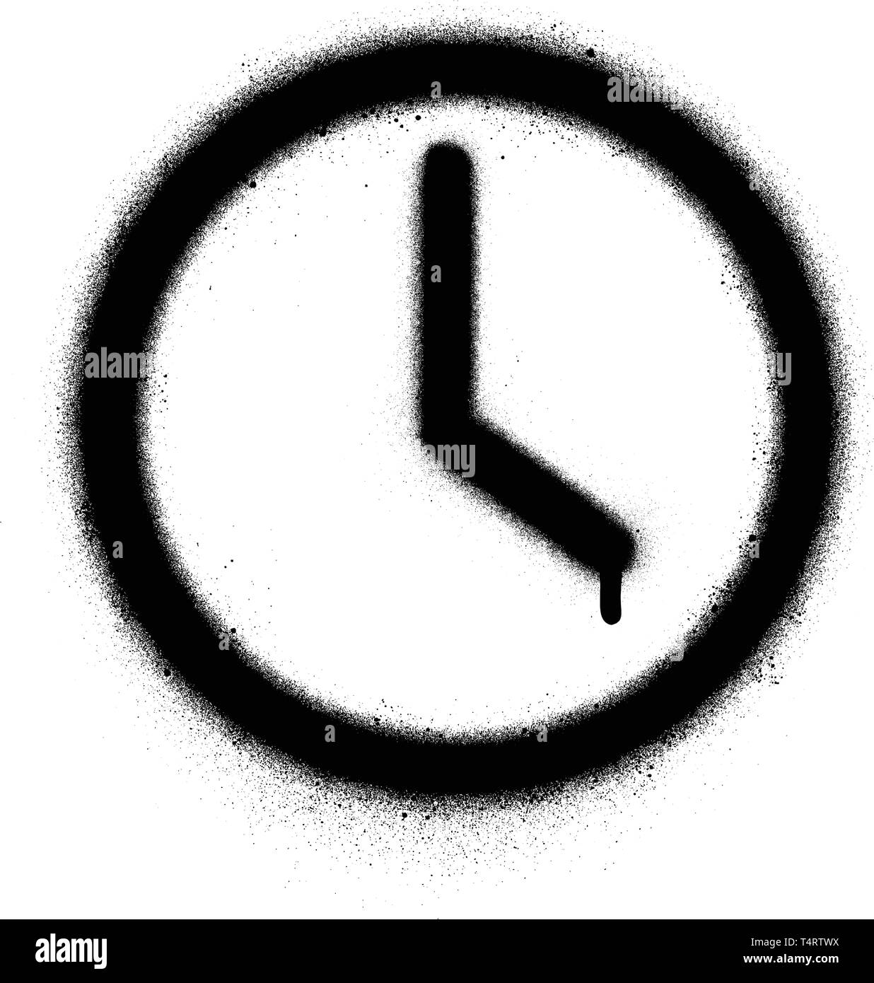 graffiti time icon sprayed in black over white Stock Vector Image & Art ...