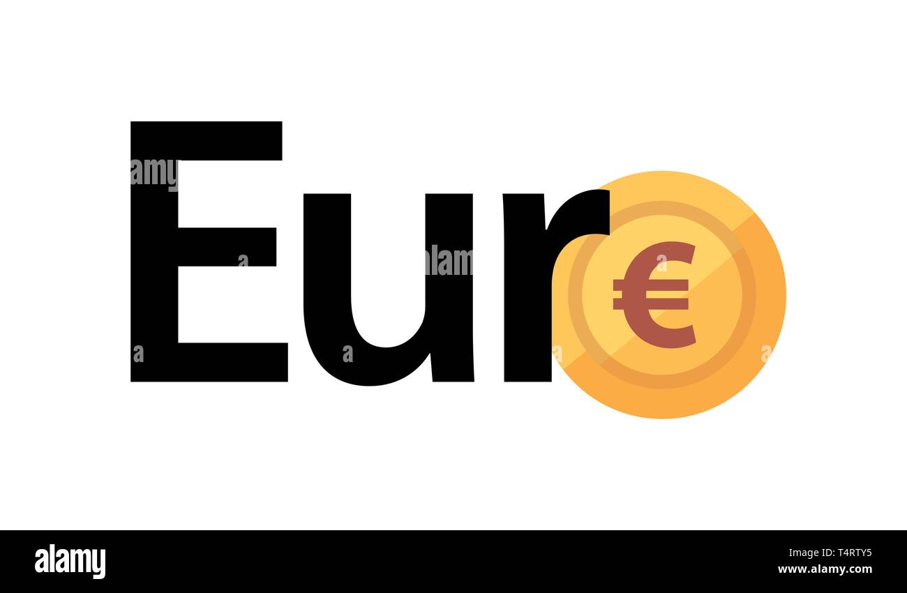 Vector logo with phrase - Euro and golden coin with symbol of european ...
