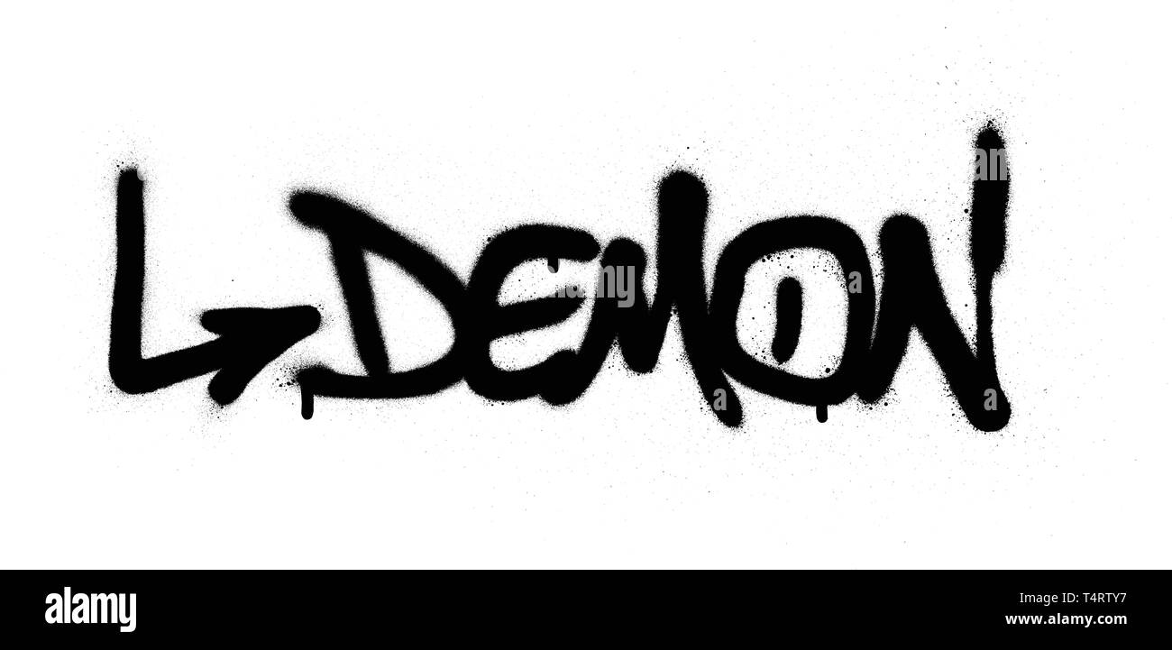 graffiti demon word sprayed in black over white Stock Vector Image ...