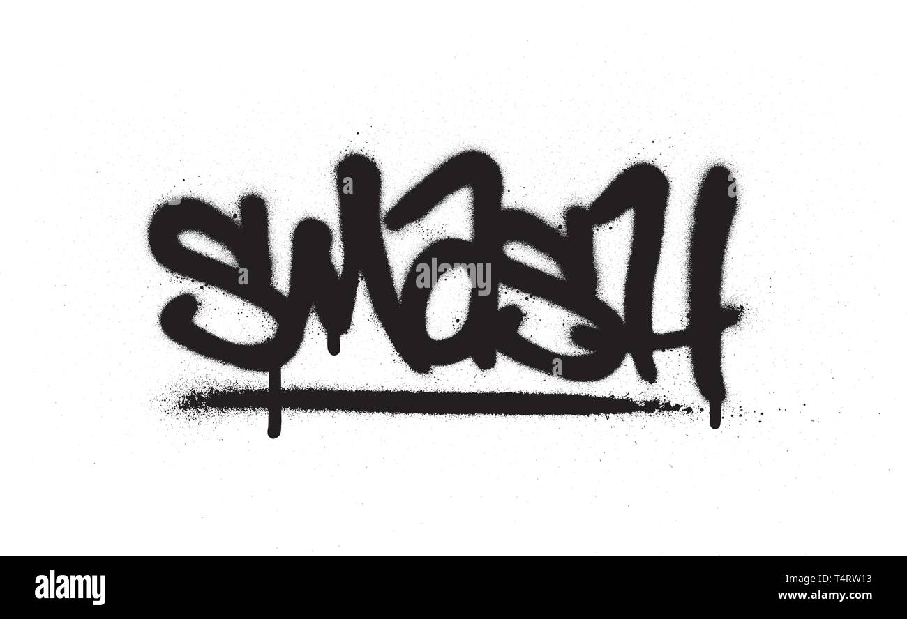 graffiti smash word sprayed in black over white Stock Vector Image ...