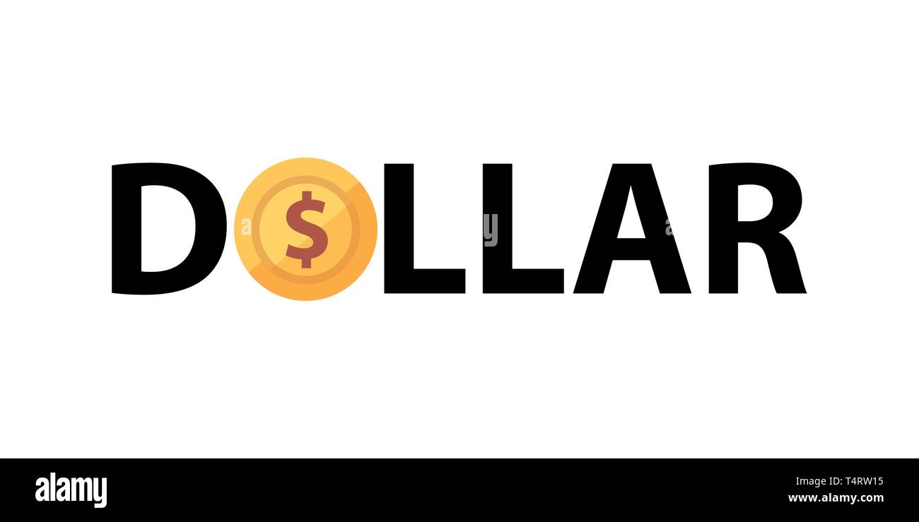 American Dollar and golden coin with symbol of american currency Stock ...