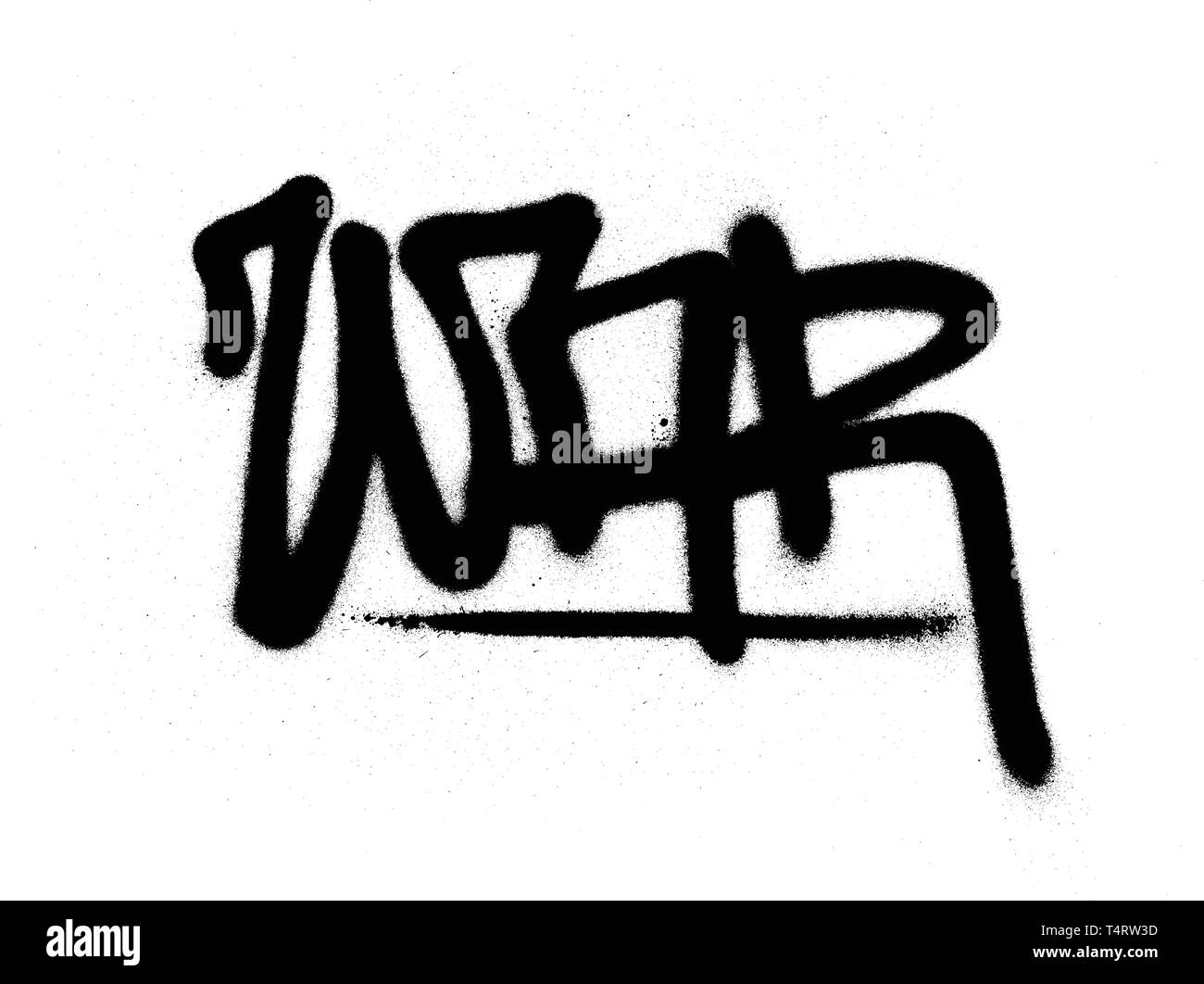 graffiti tag war sprayed with leak in black on white Stock Vector Image ...